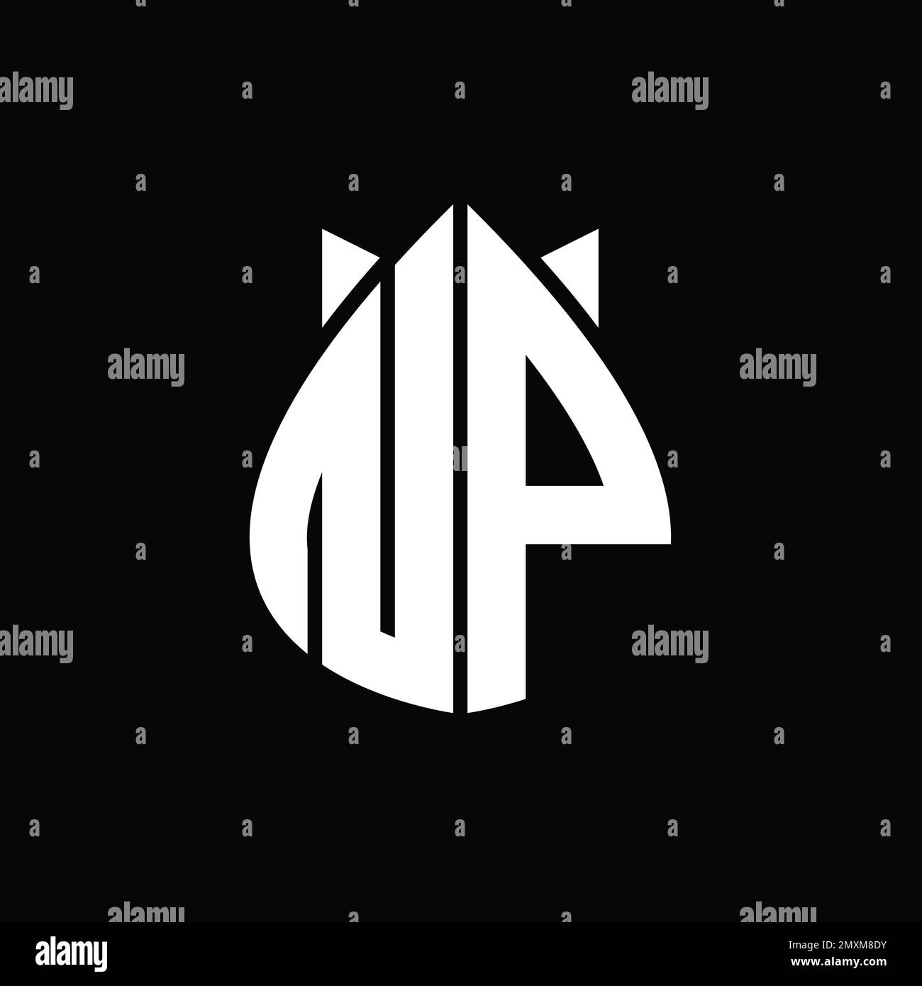 NP Logo monogram drops crown abstract shape vector images design ...