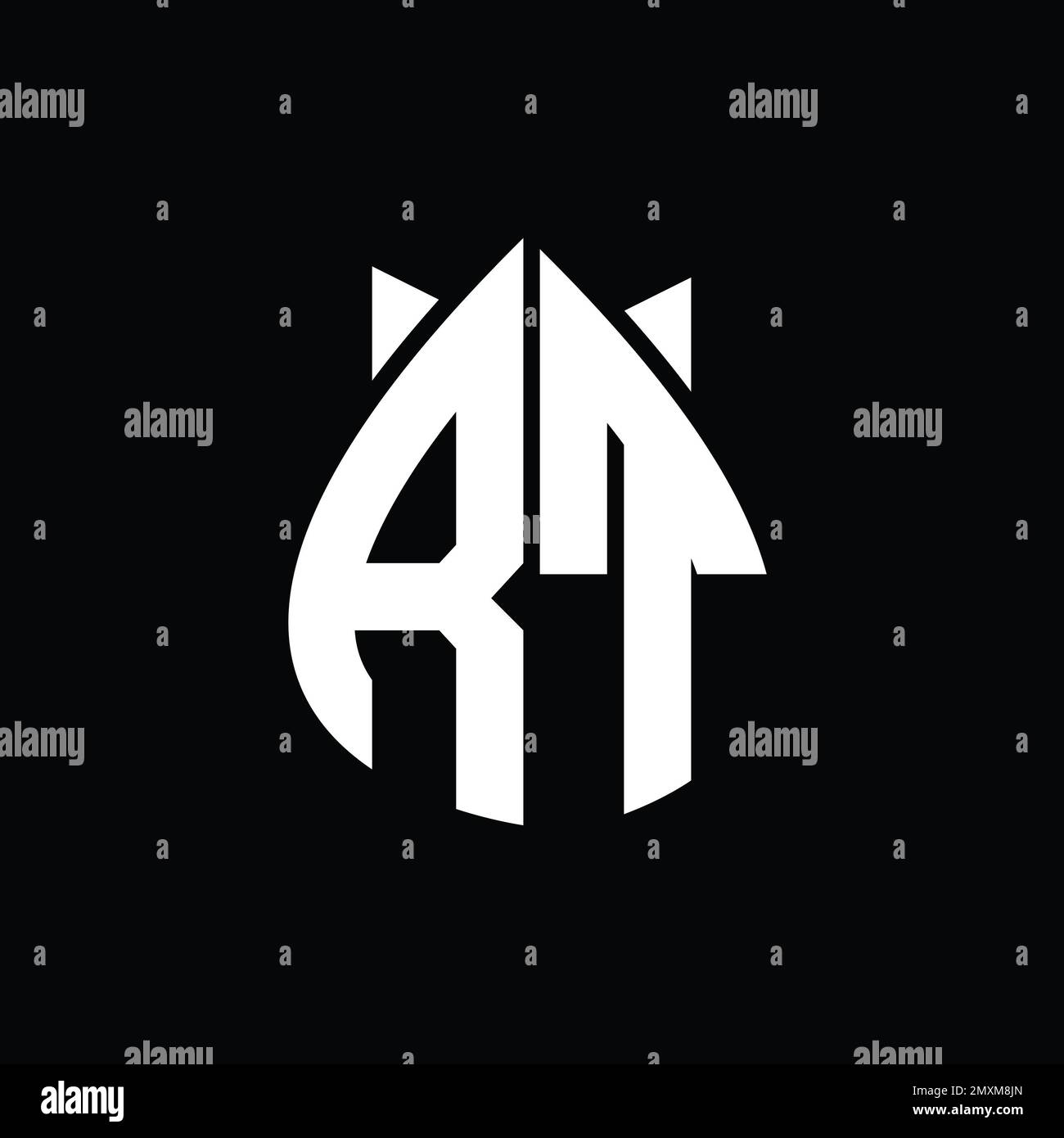 RT Logo monogram drops crown abstract shape vector images design template Stock Photo - Alamy