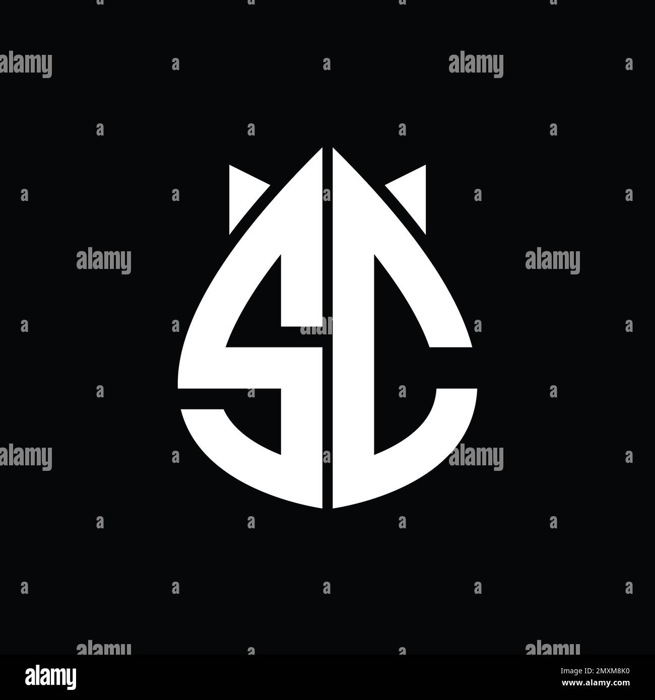 SC Logo monogram drops crown abstract shape vector images design ...