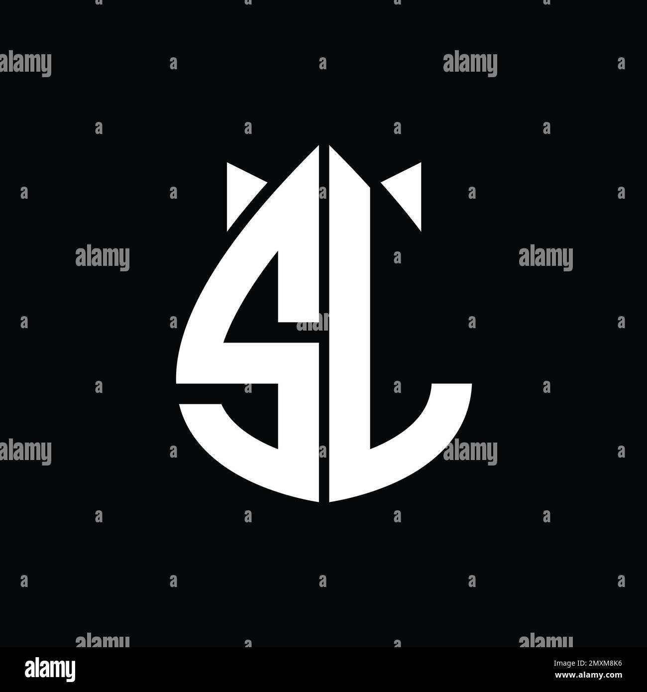 SL Logo monogram drops crown abstract shape vector images design ...