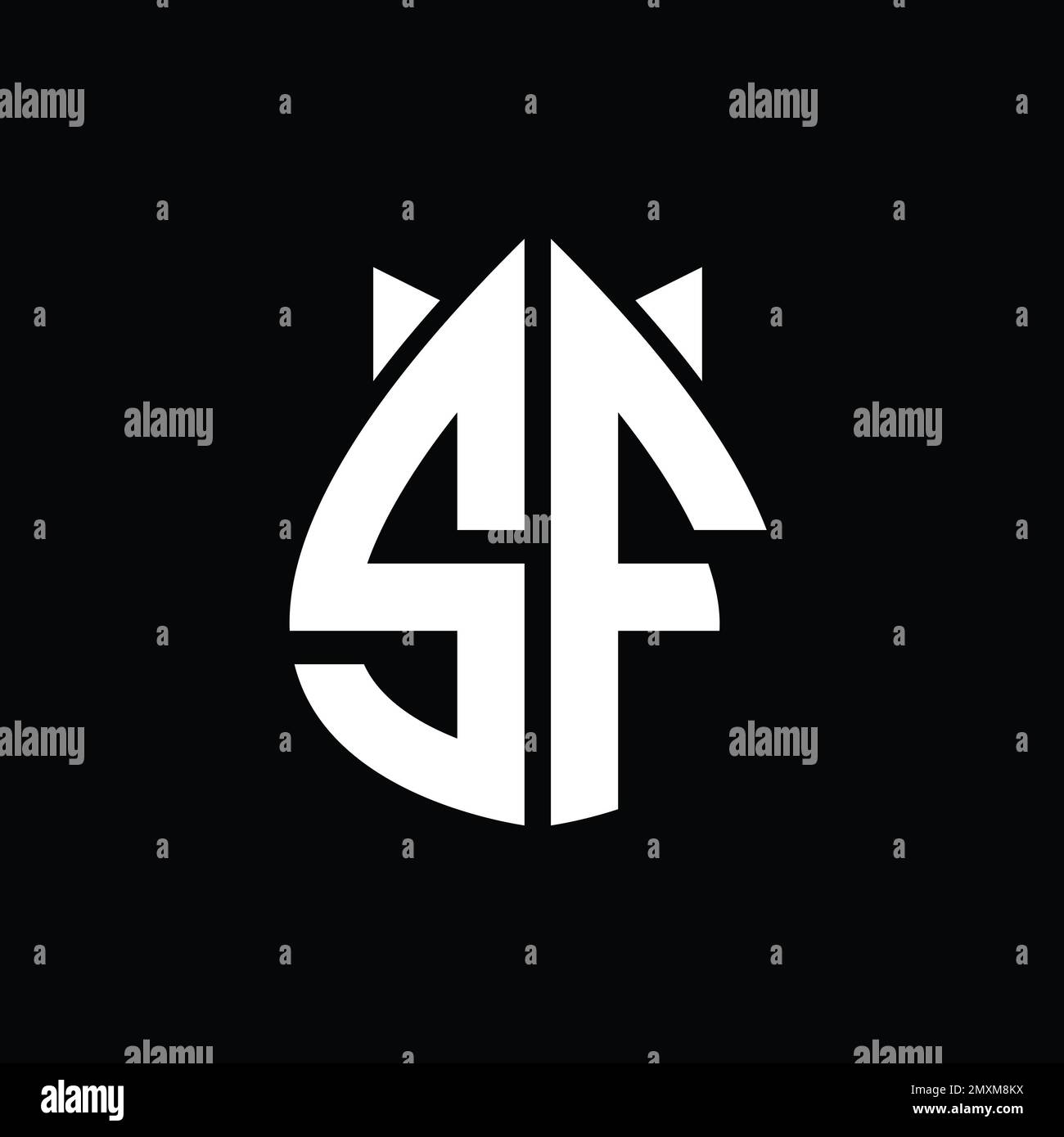 SF Logo monogram drops crown abstract shape vector images design ...