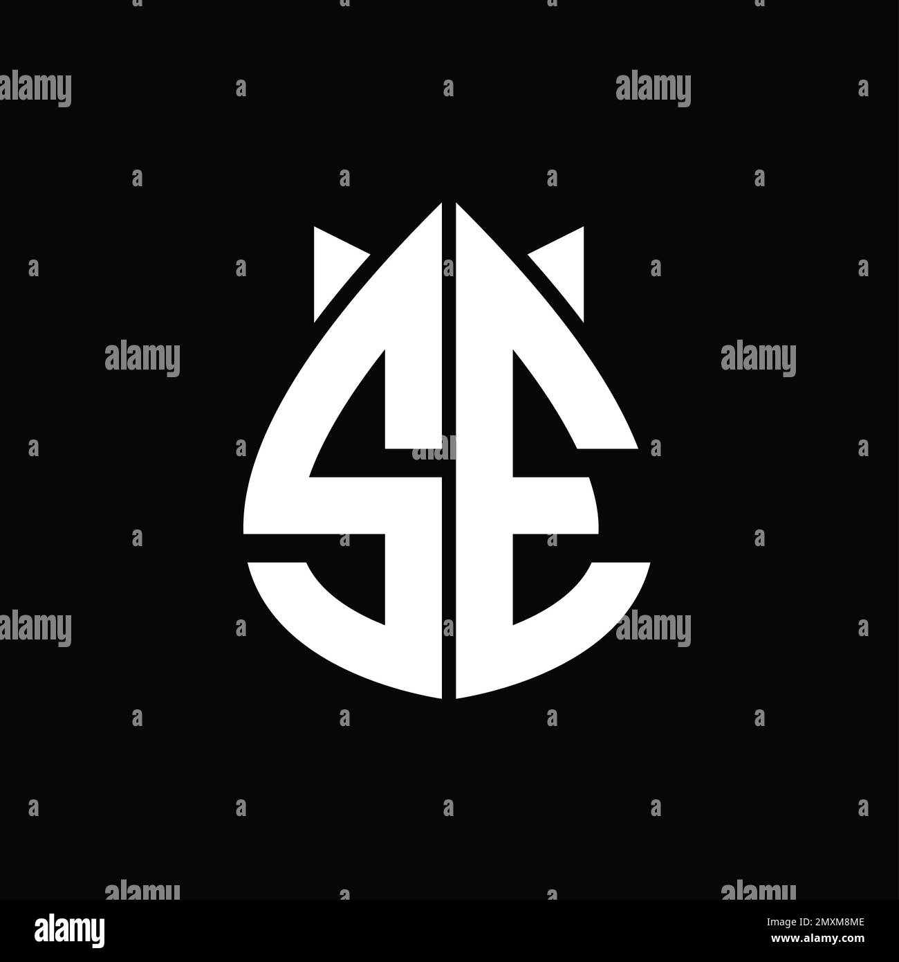 SE Logo monogram drops crown abstract shape vector images design ...
