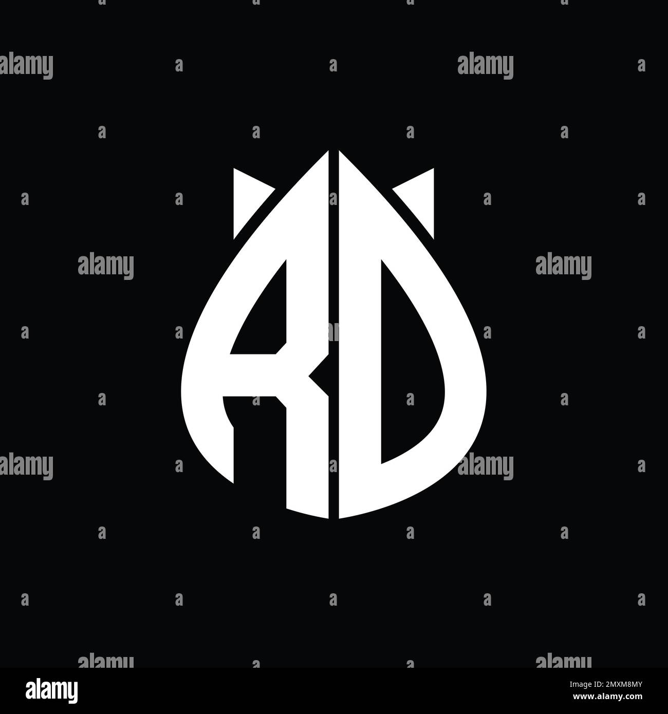 RD Logo monogram drops crown abstract shape vector images design ...