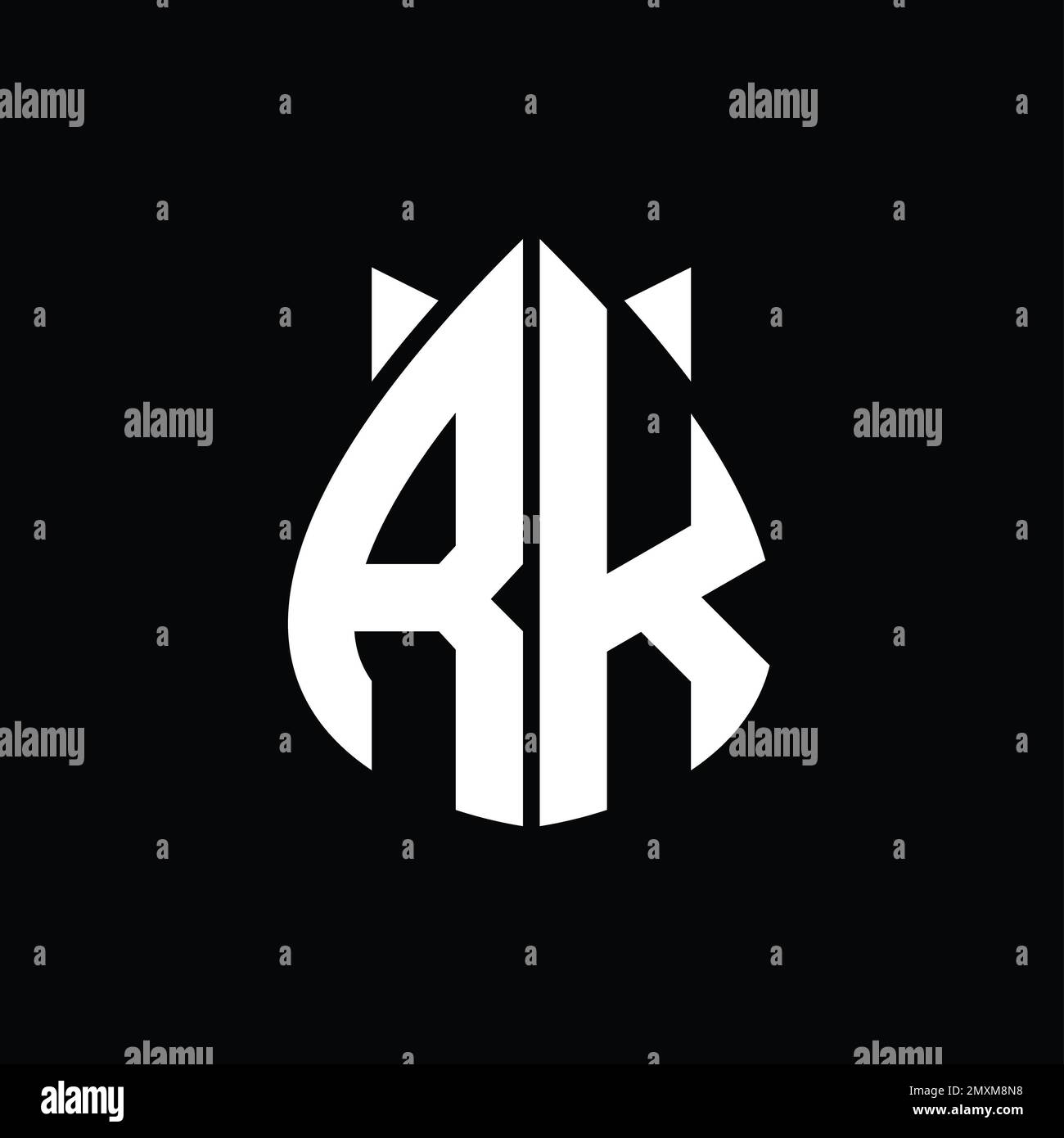 RK Logo monogram drops crown abstract shape vector images design ...