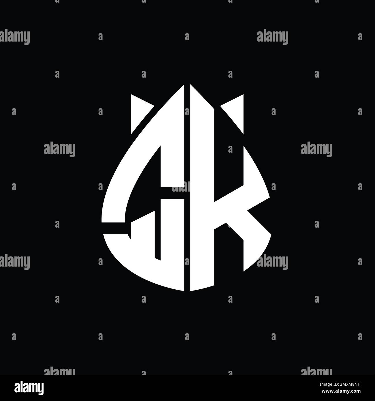 QK Logo monogram drops crown abstract shape vector images design ...