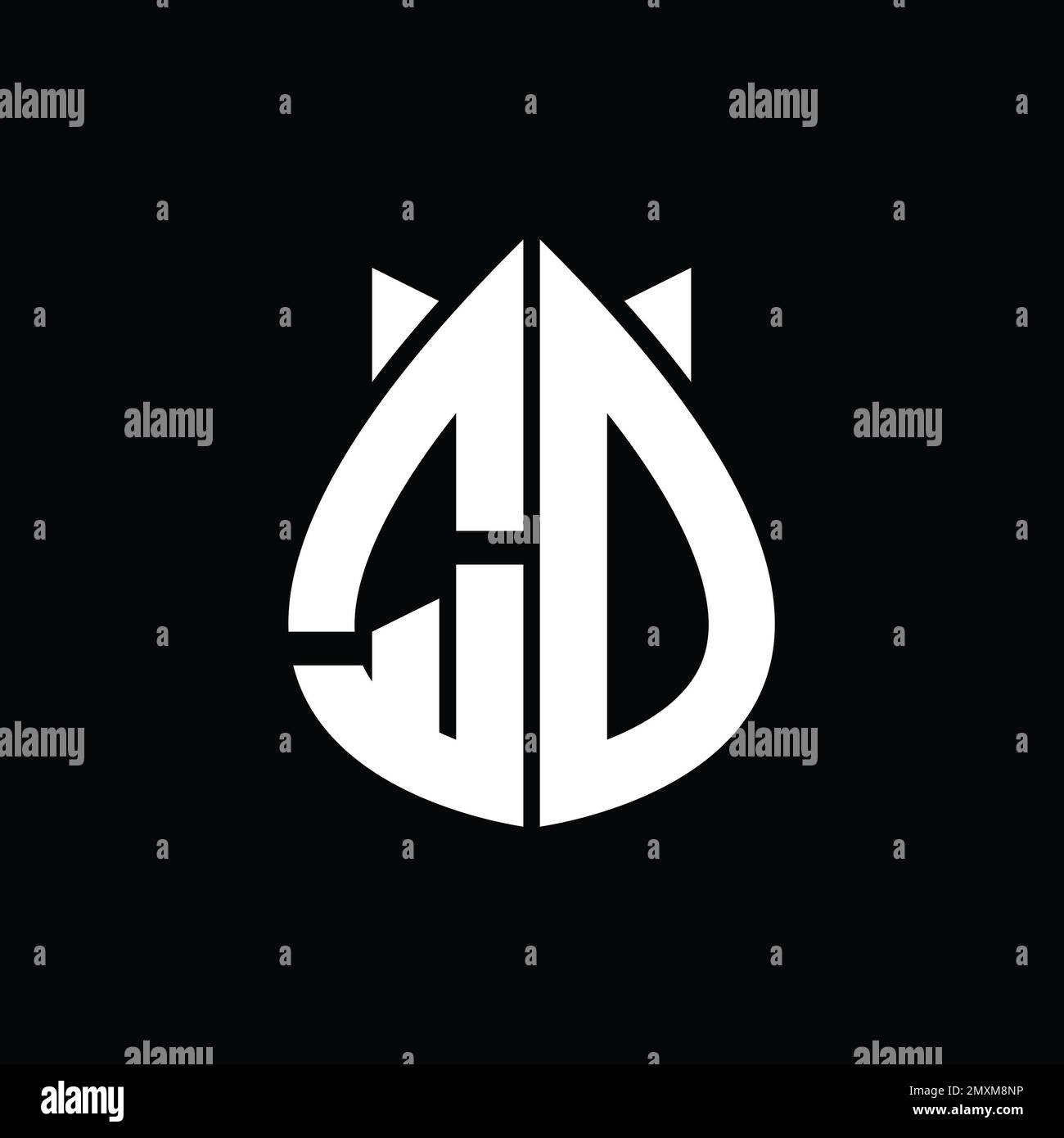 QD Logo monogram drops crown abstract shape vector images design ...