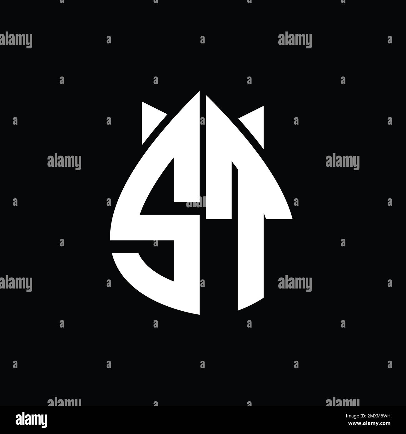 ST Logo monogram drops crown abstract shape vector images design ...