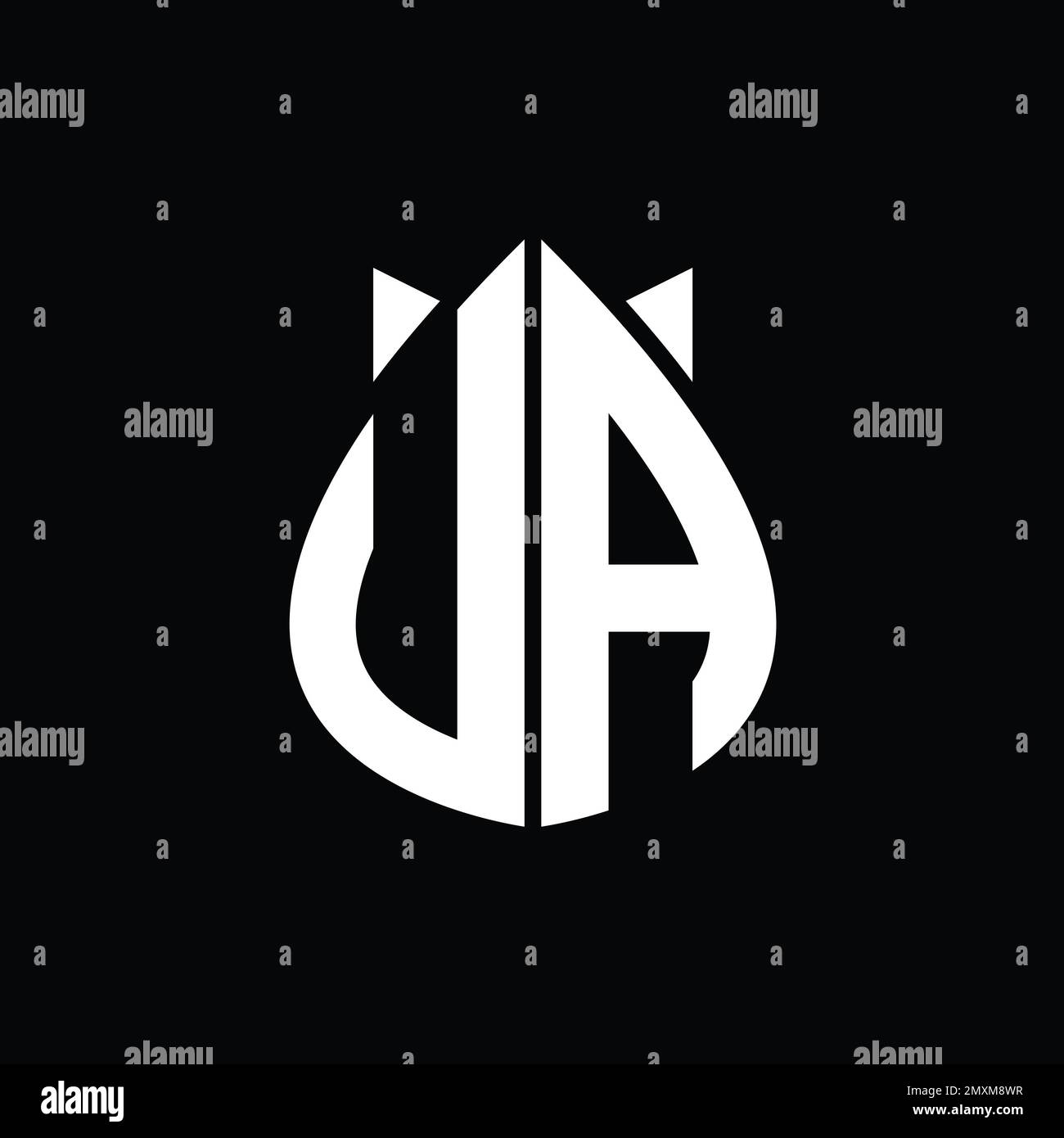 UA Logo monogram drops crown abstract shape vector images design ...
