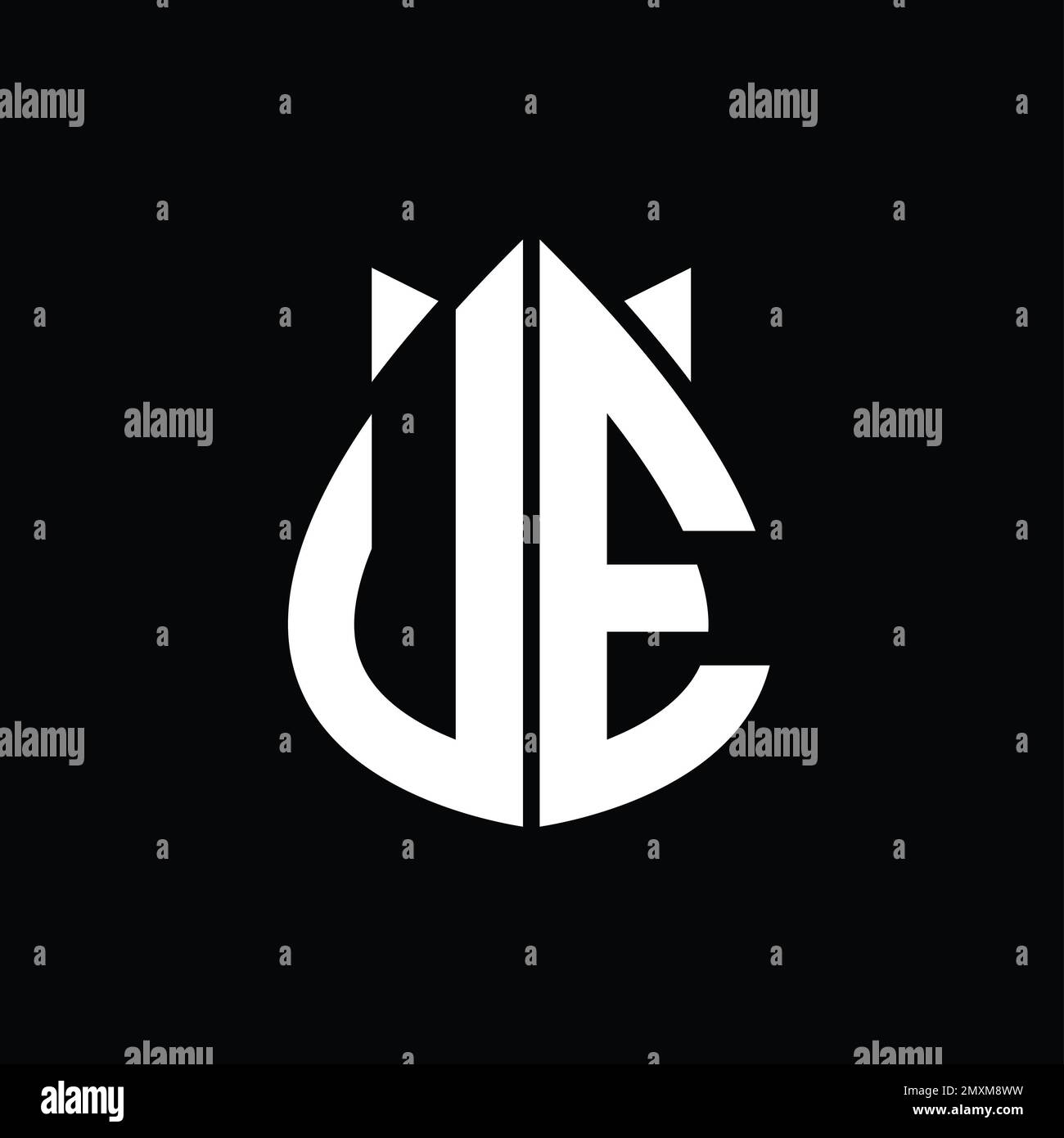 UE Logo monogram drops crown abstract shape vector images design ...