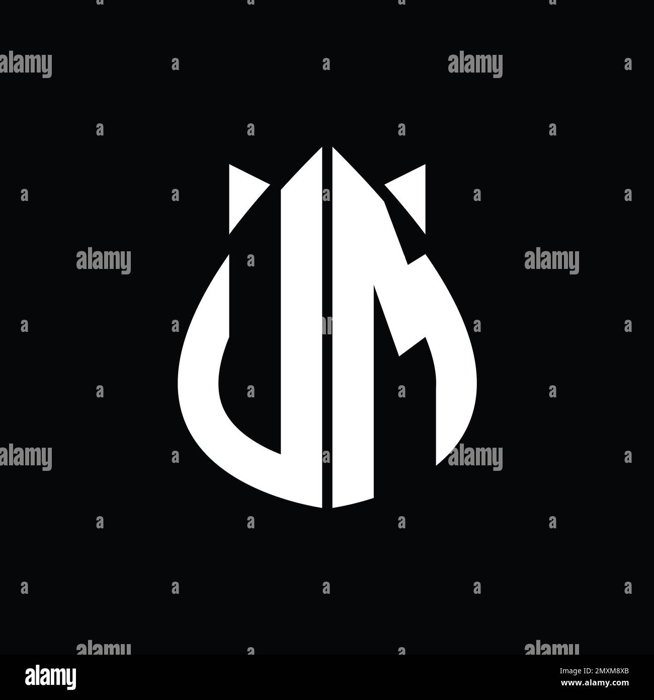 UM Logo monogram drops crown abstract shape vector images design ...