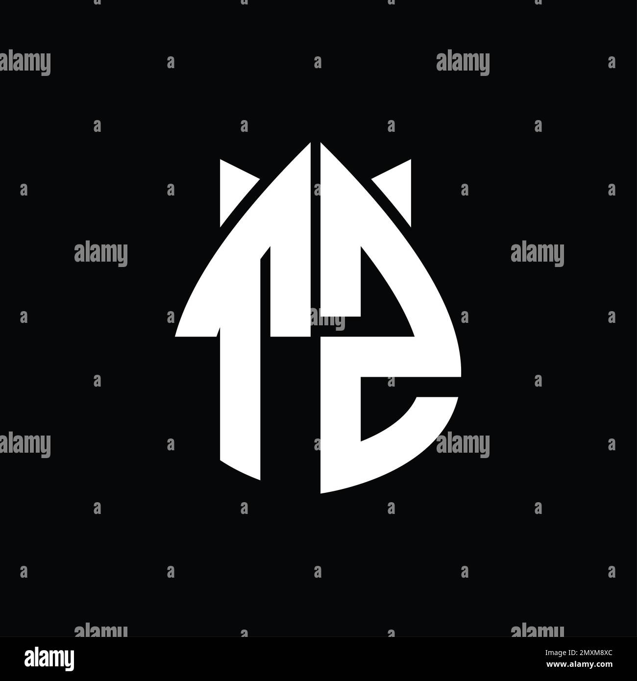 TZ Logo monogram drops crown abstract shape vector images design ...