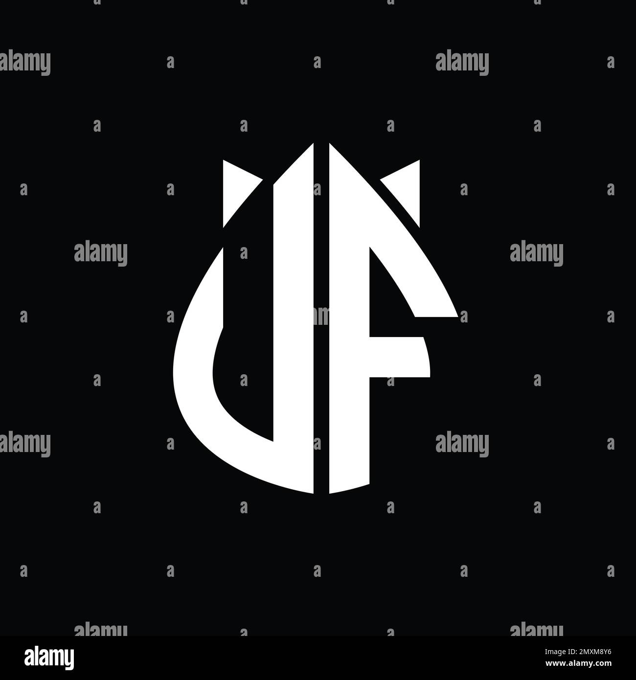 UF Logo monogram drops crown abstract shape vector images design ...