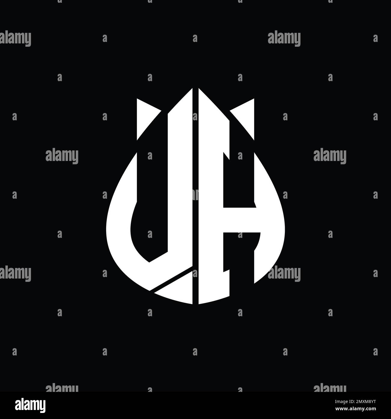 VH Logo monogram drops crown abstract shape vector images design ...