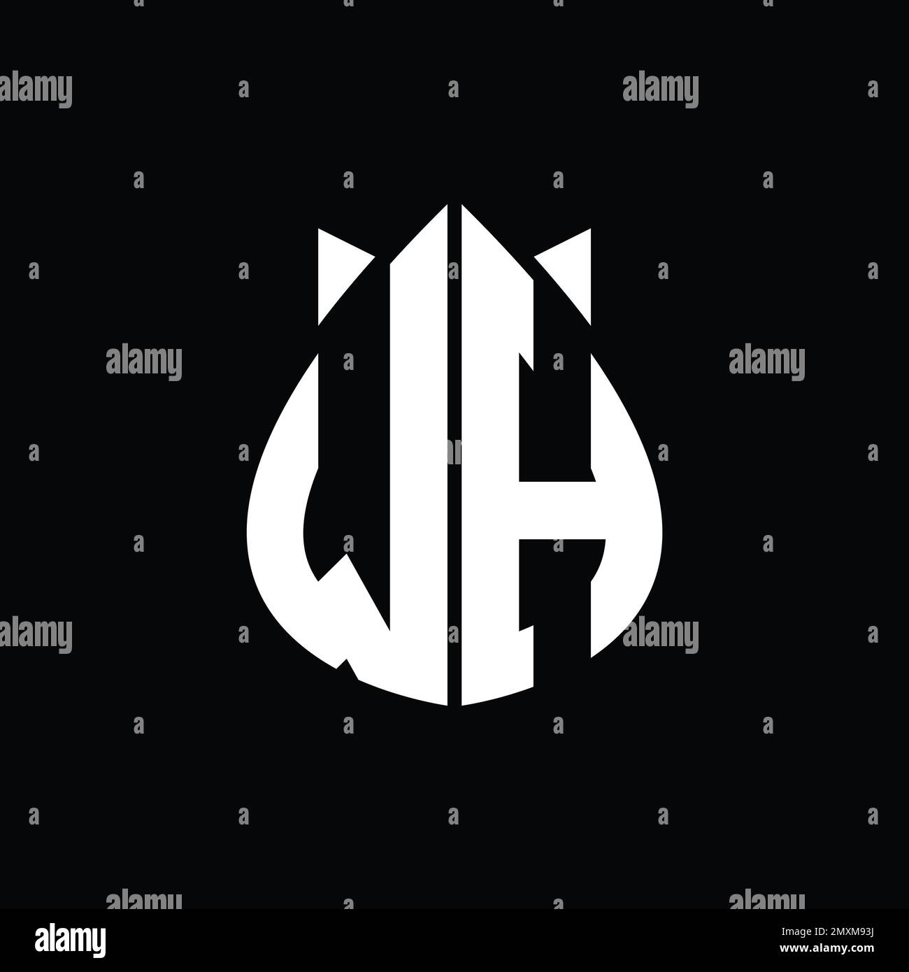 WH Logo monogram drops crown abstract shape vector images design ...