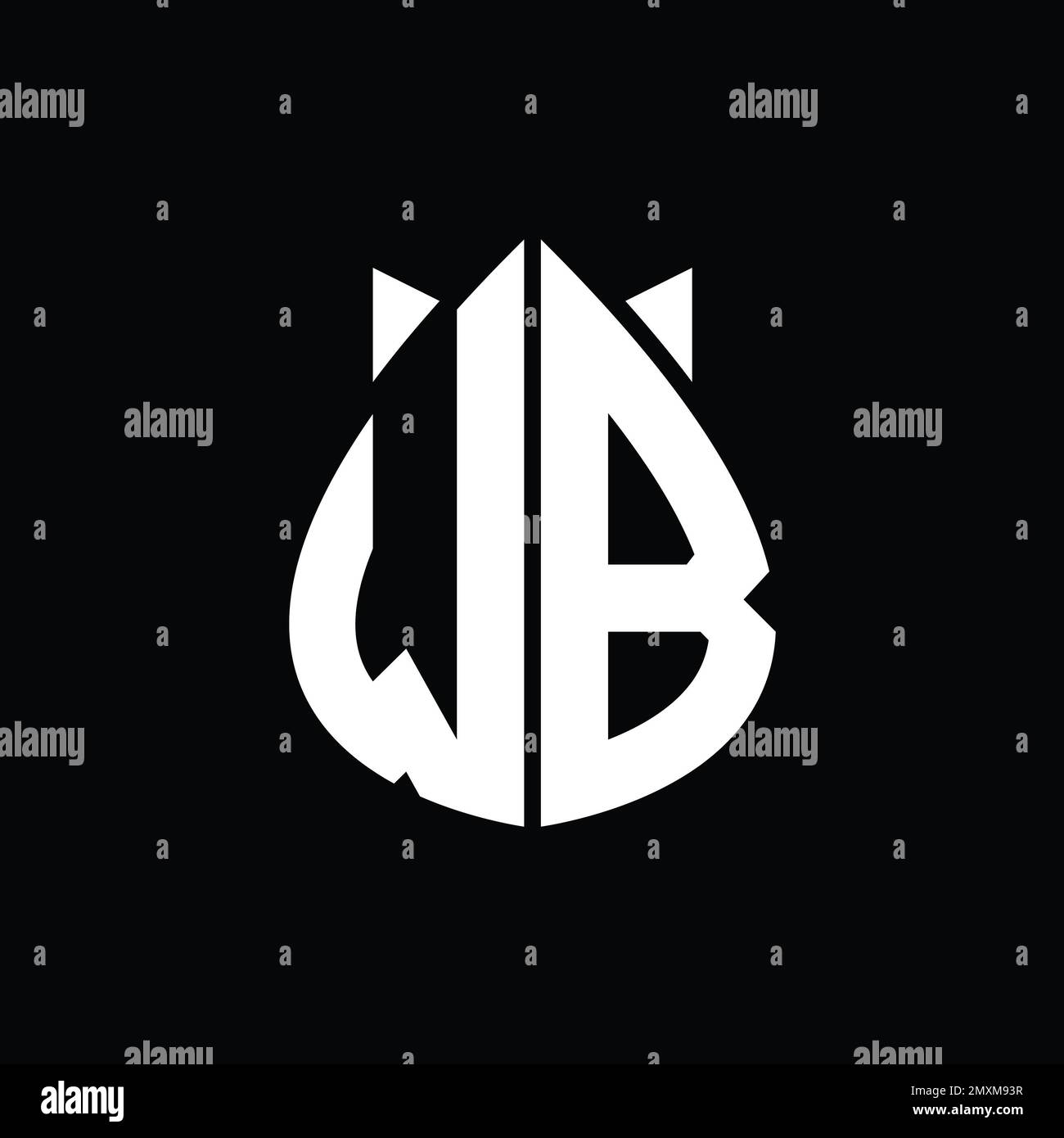 WB Logo monogram drops crown abstract shape vector images design ...