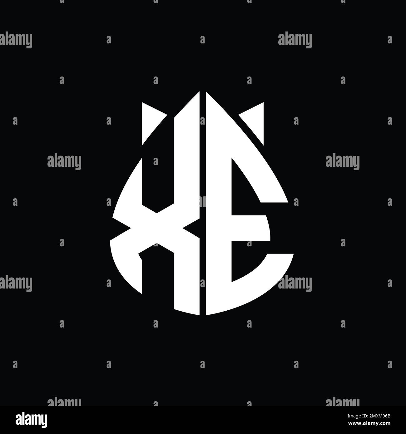 XE Logo monogram drops crown abstract shape vector images design ...