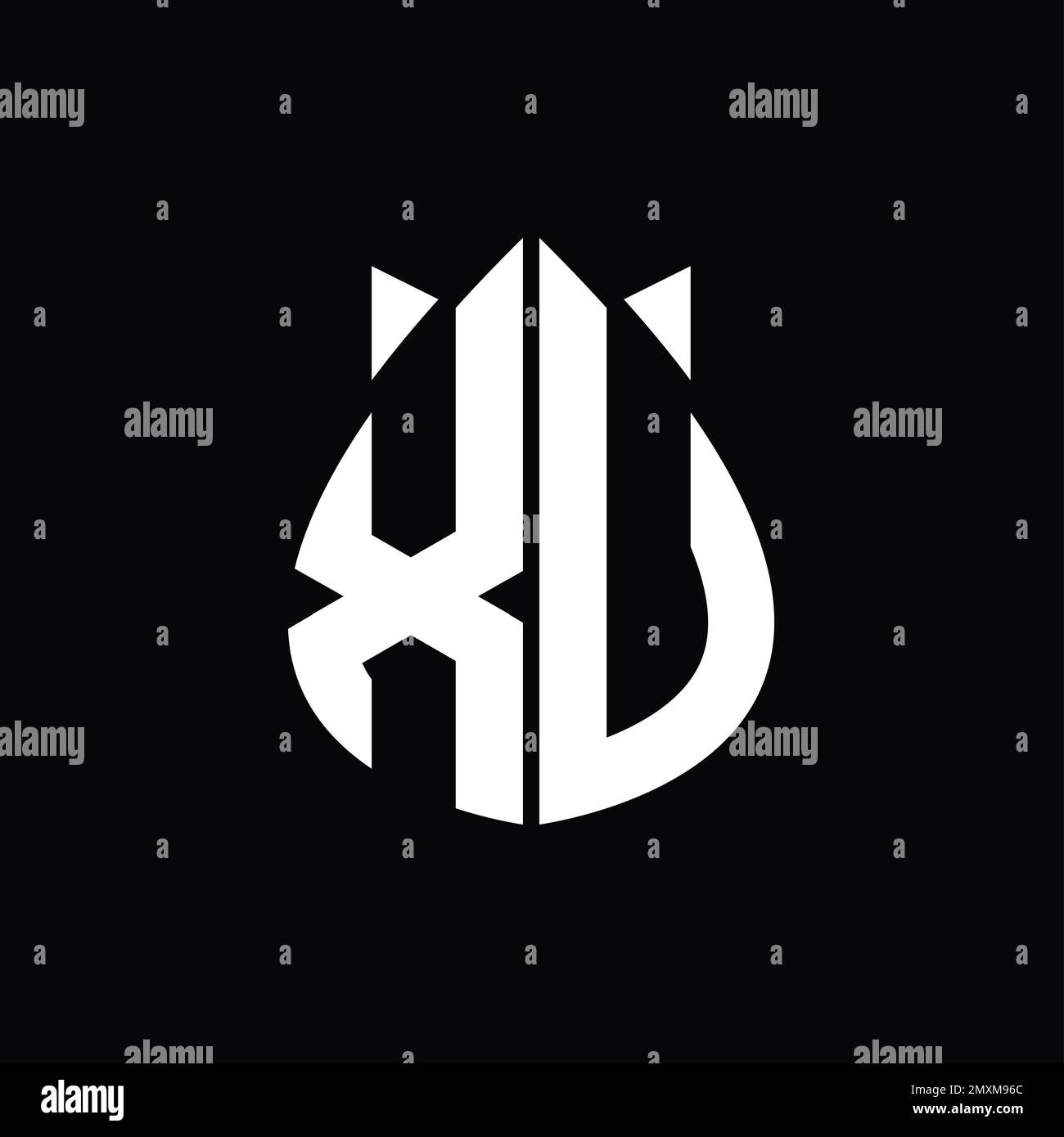 XU Logo monogram drops crown abstract shape vector images design ...