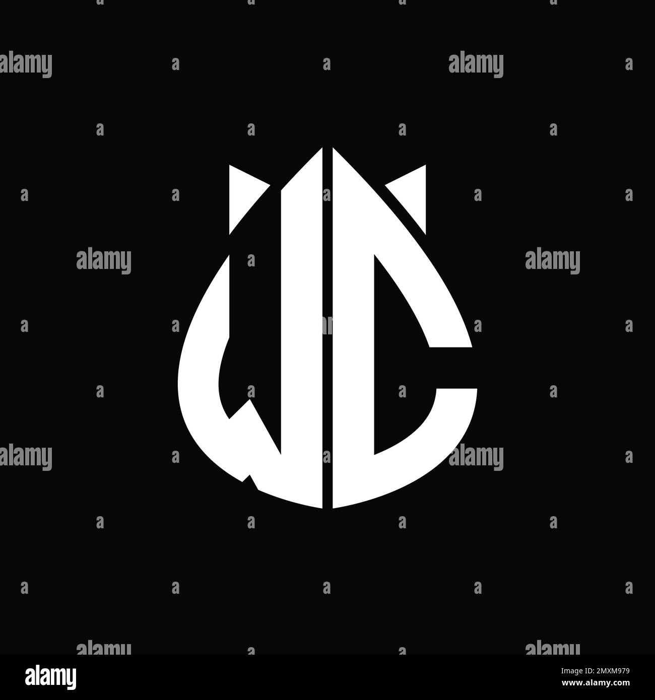 WC Logo monogram drops crown abstract shape vector images design ...