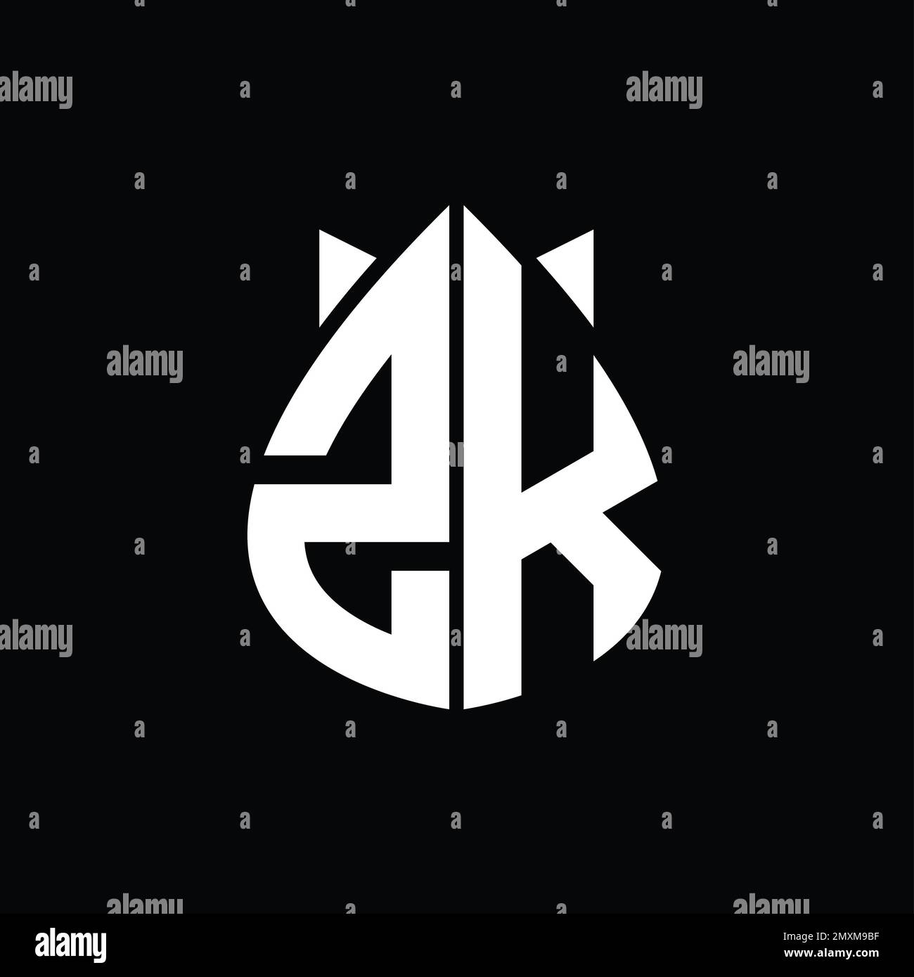 ZK Logo monogram drops crown abstract shape vector images design ...