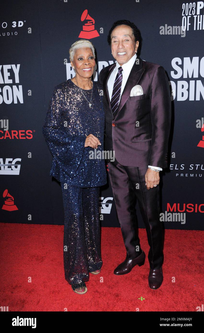 Los Angeles, CA. 3rd Feb, 2023. Dionne Warwick, Smokey Robinson at ...