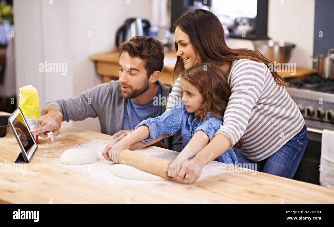 Lets see what the next step in the recipe is...a happy family following ...