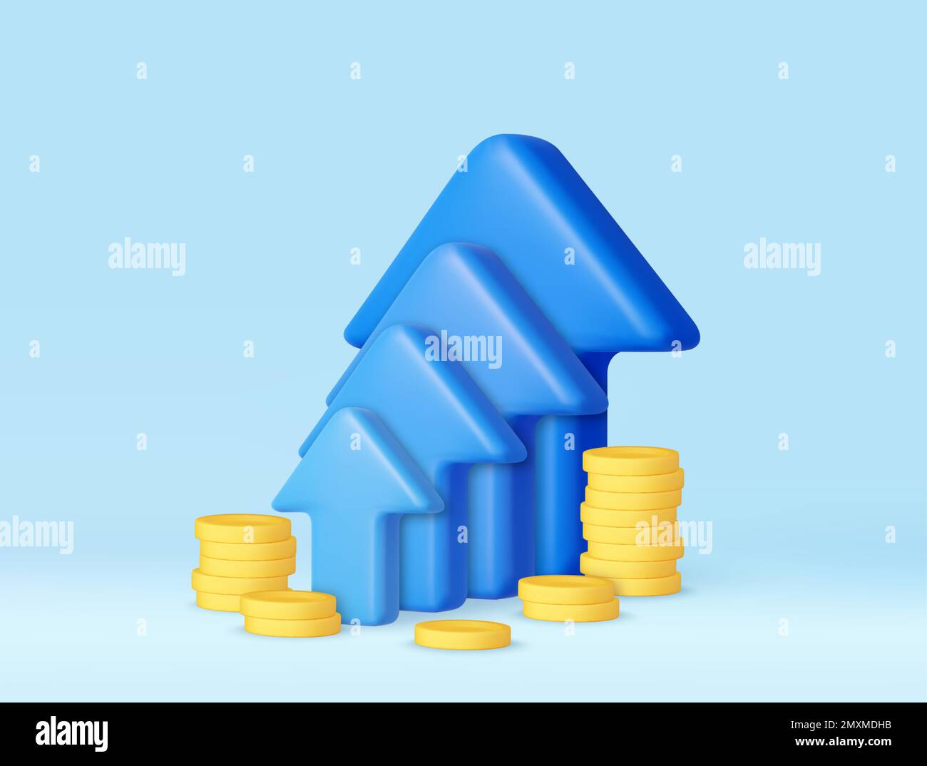 Stacks money growth arrow Stock Vector Images - Alamy