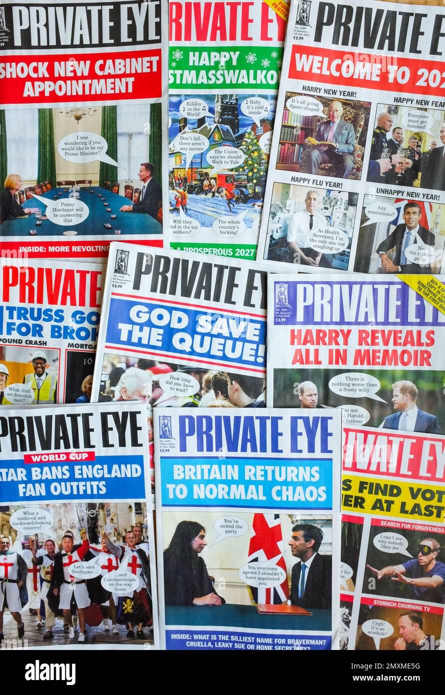 A pile of Private Eye magazines Stock Photo - Alamy