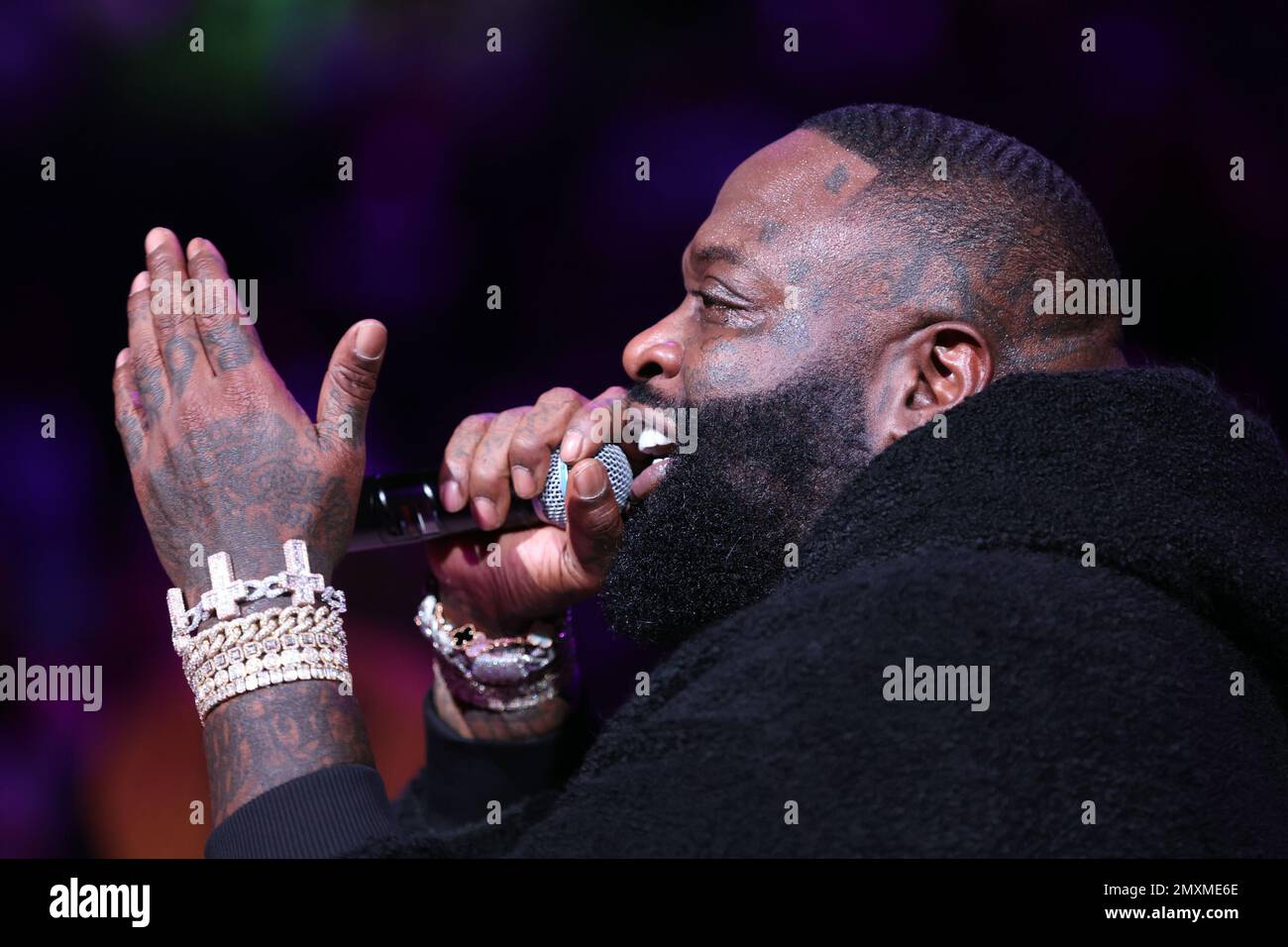 Washington DC, USA. 3rd Feb, 2023. Rick Ross performs at the Wizards ...