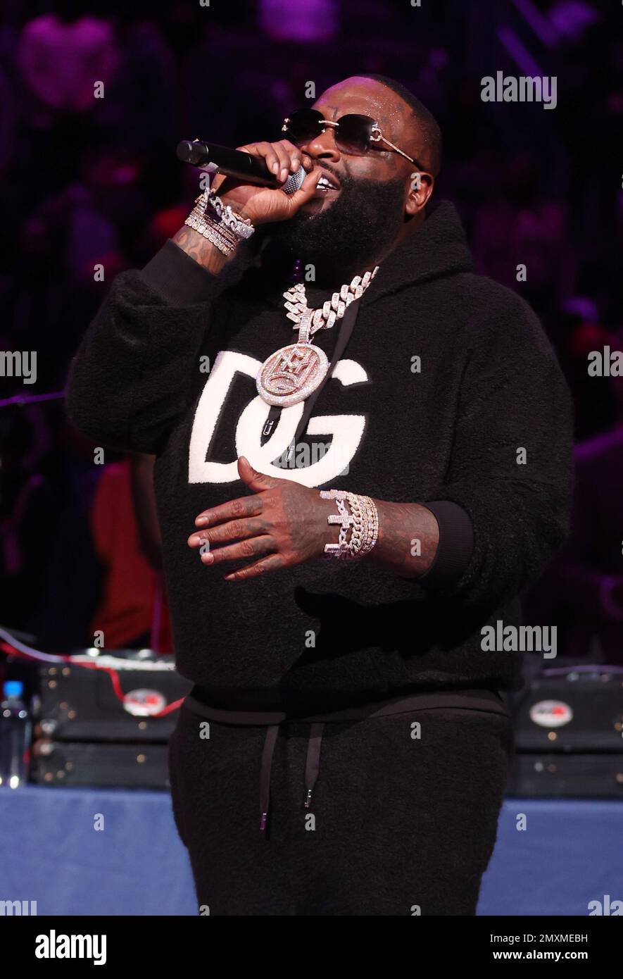 Washington DC, USA. 3rd Feb, 2023. Rick Ross performs at the Wizards ...