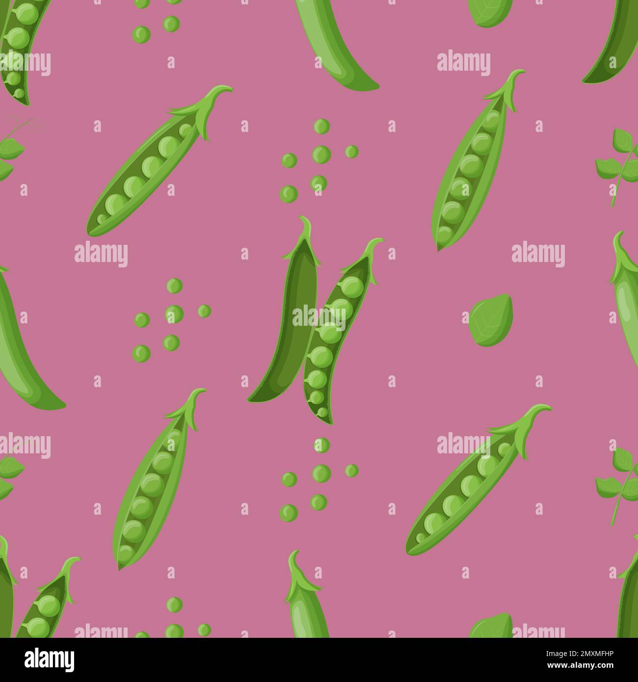 Cute pea seamless pattern. Flat vector illustration Stock Vector Image ...