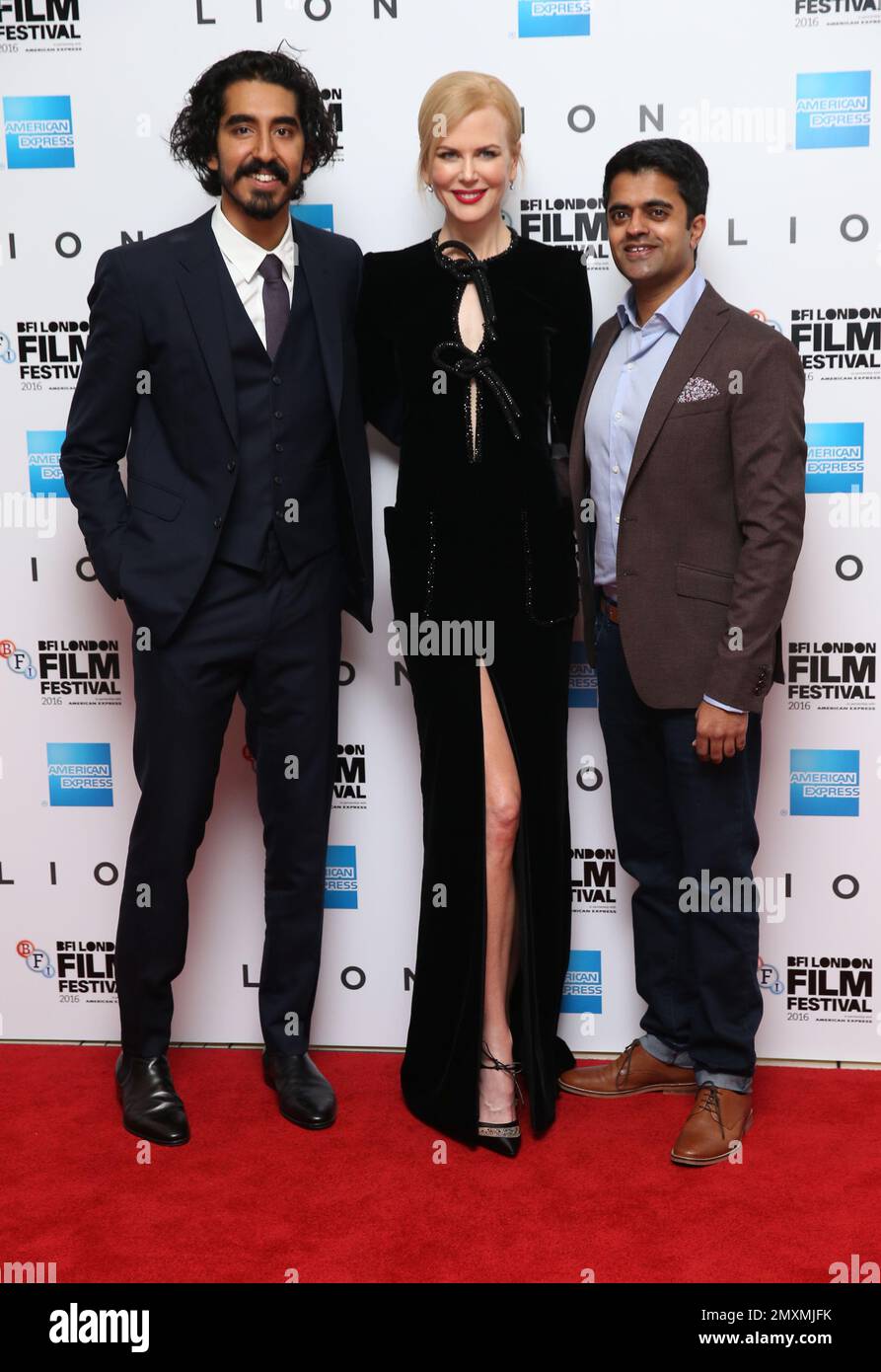 Actors Nicole Kidman and Dev Patel, left pose for photographers upon arrival at the premiere of ...