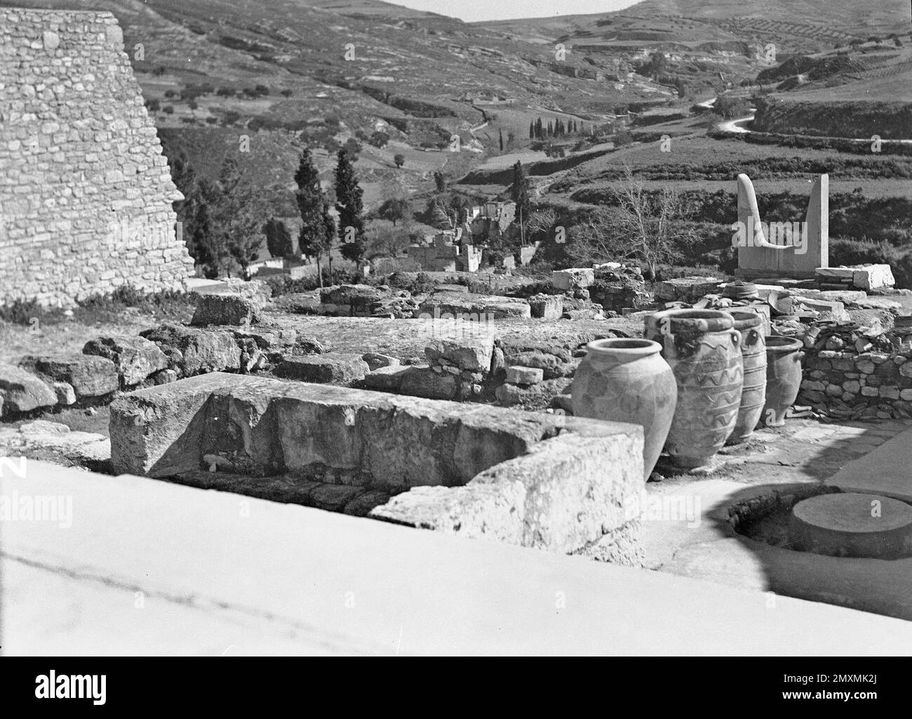 Restored ruins of the classic palace of King Minos, legendary king of ...
