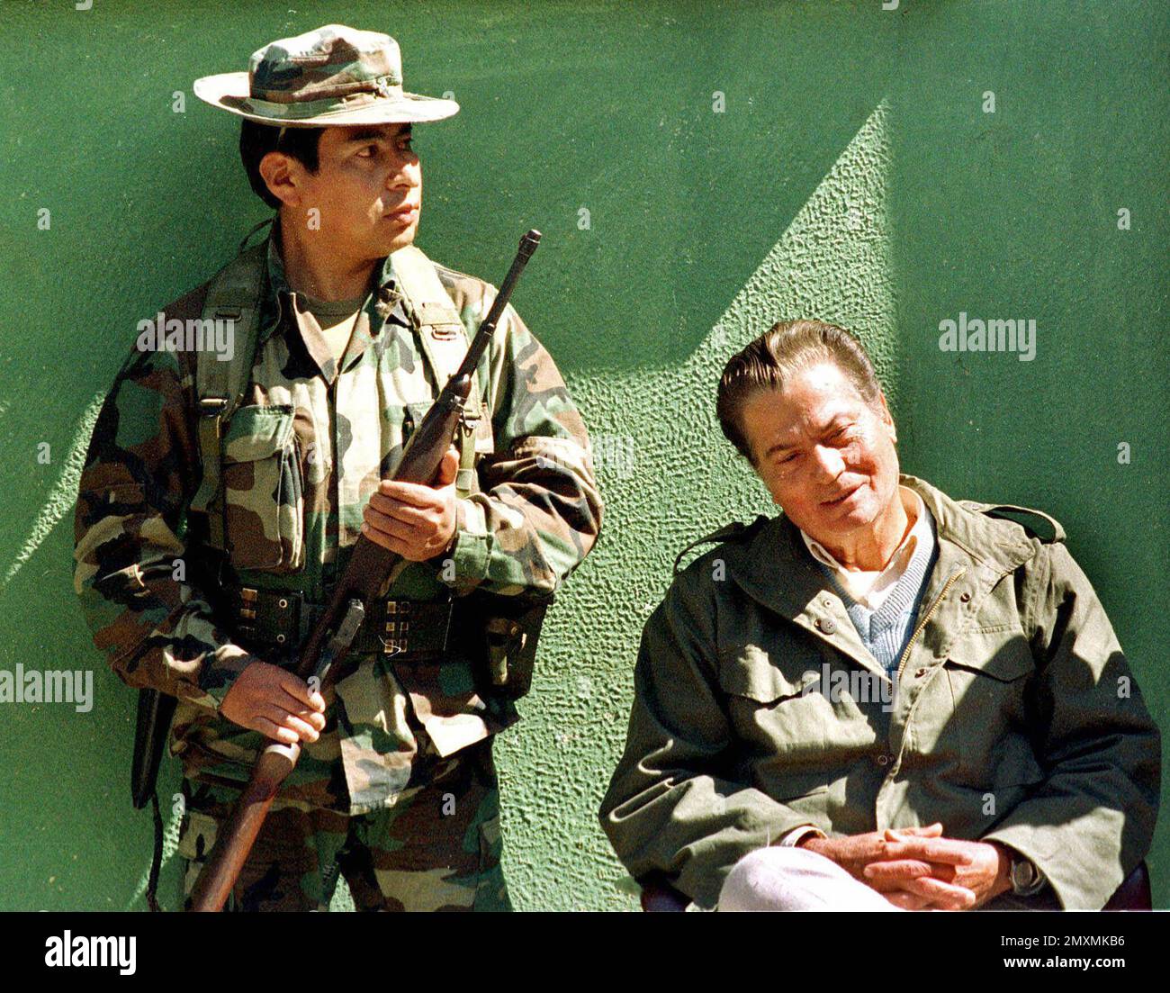 Drug trafficker Roberto Suarez Gomez, right, is seen in the San Pedro jail in La Paz, Bolivia ...
