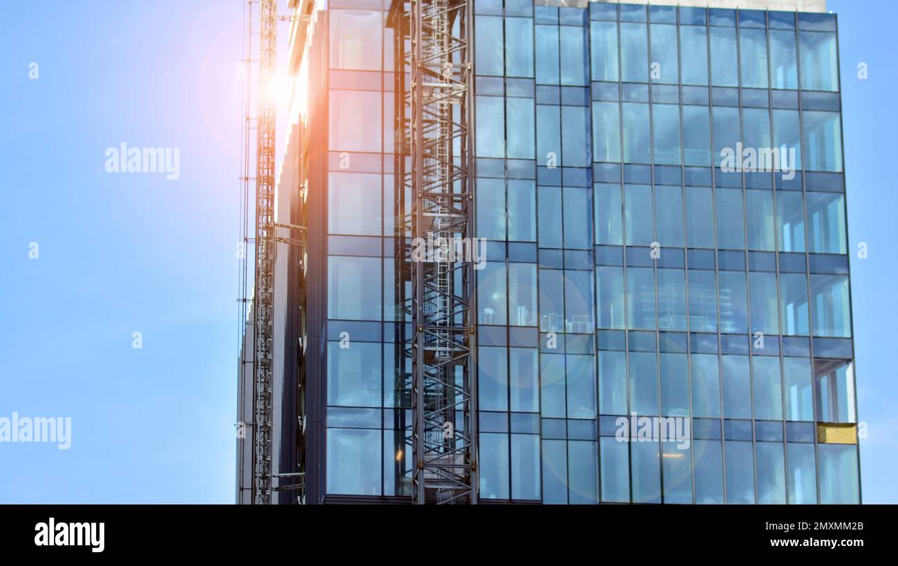 High-rise building under construction. Modern office building Stock ...