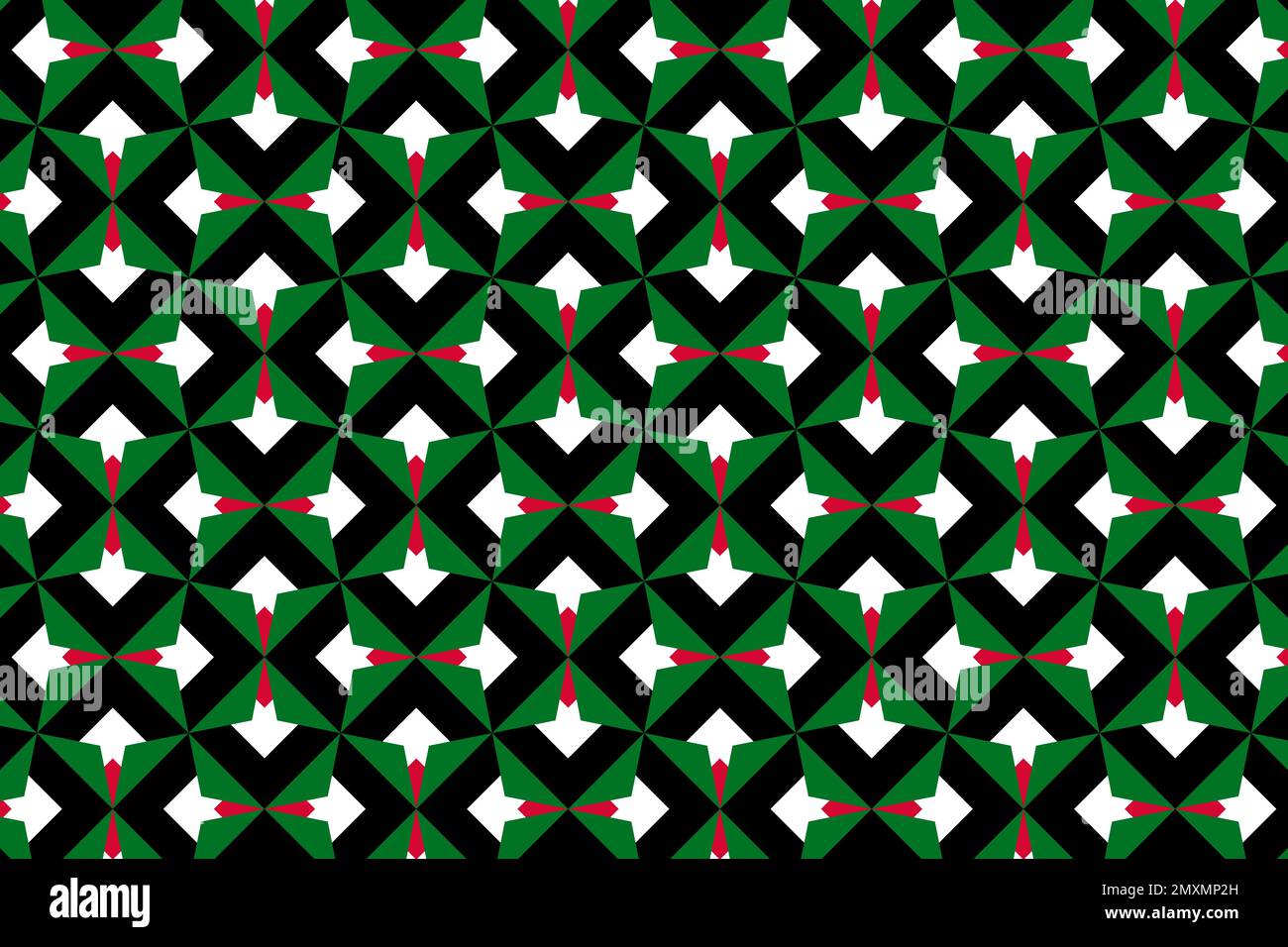 Geometric pattern in the colors of the national flag of Sudan. The ...