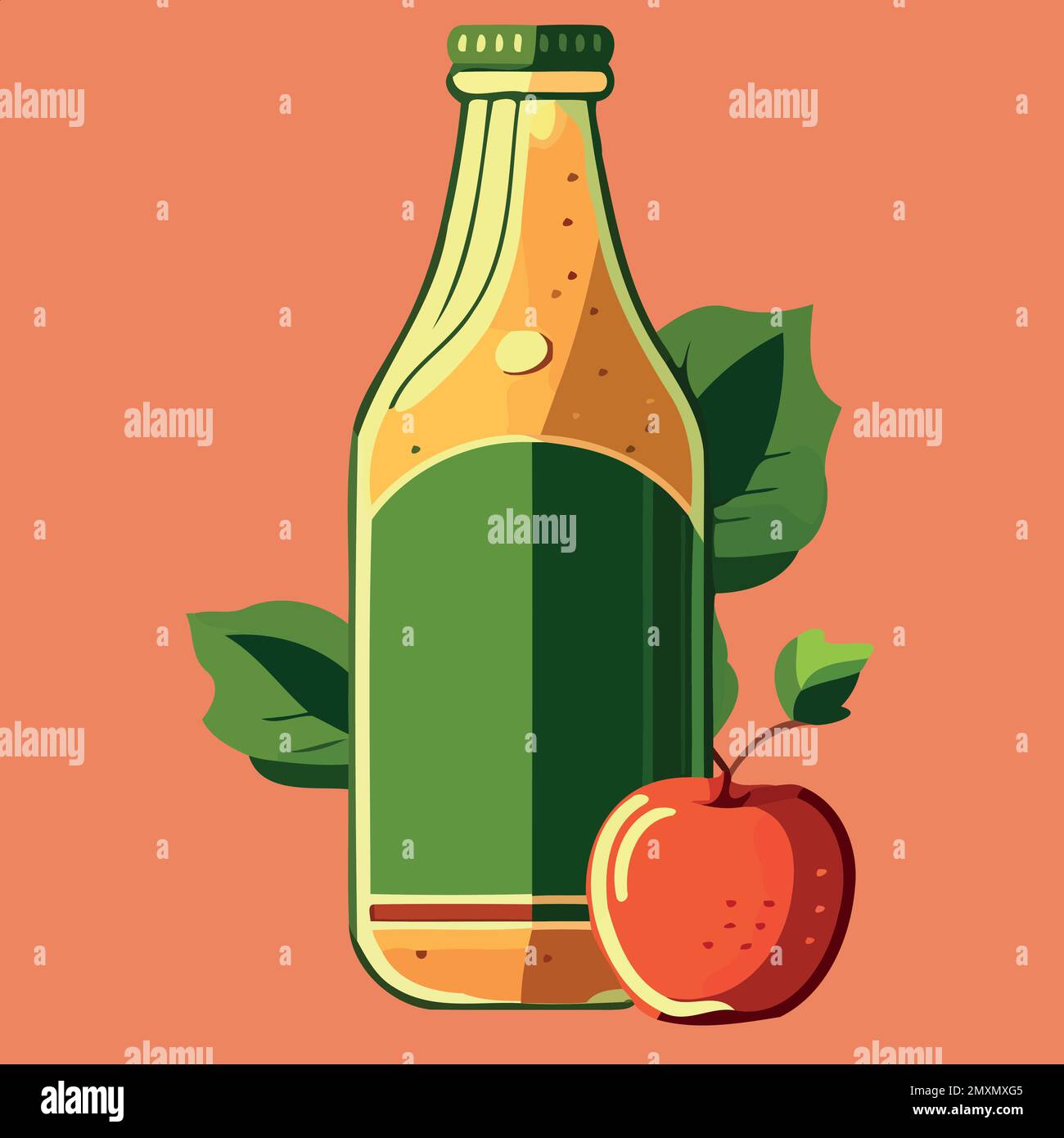 Organic apple juice cider bottle Stock Vector Images - Alamy