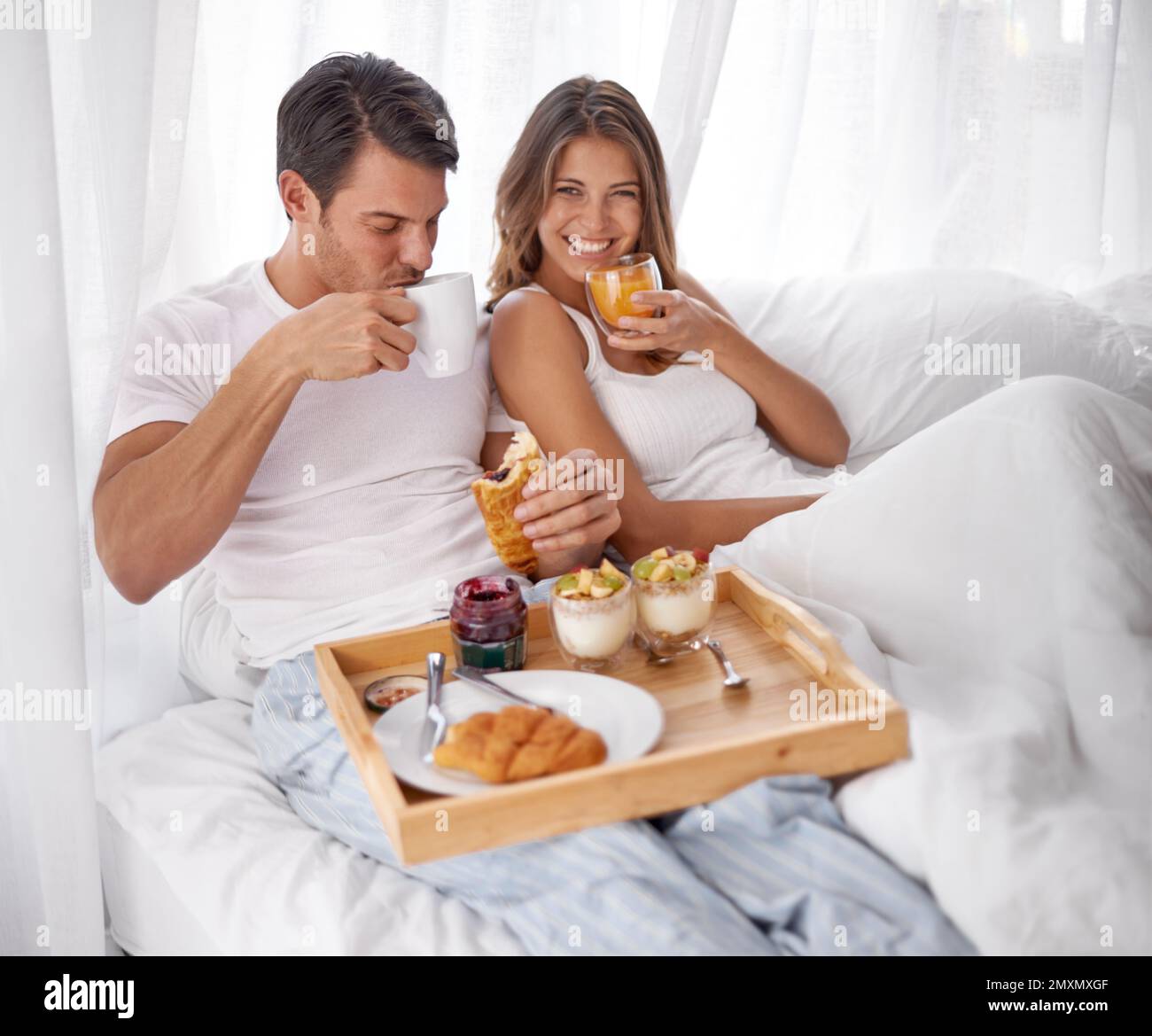 Person Eating In Bed