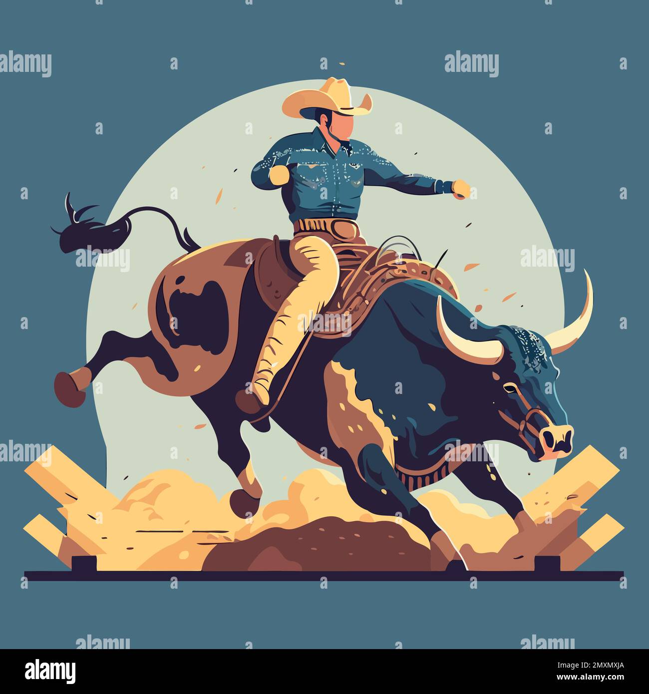Bullrider Stock Vector Images - Alamy