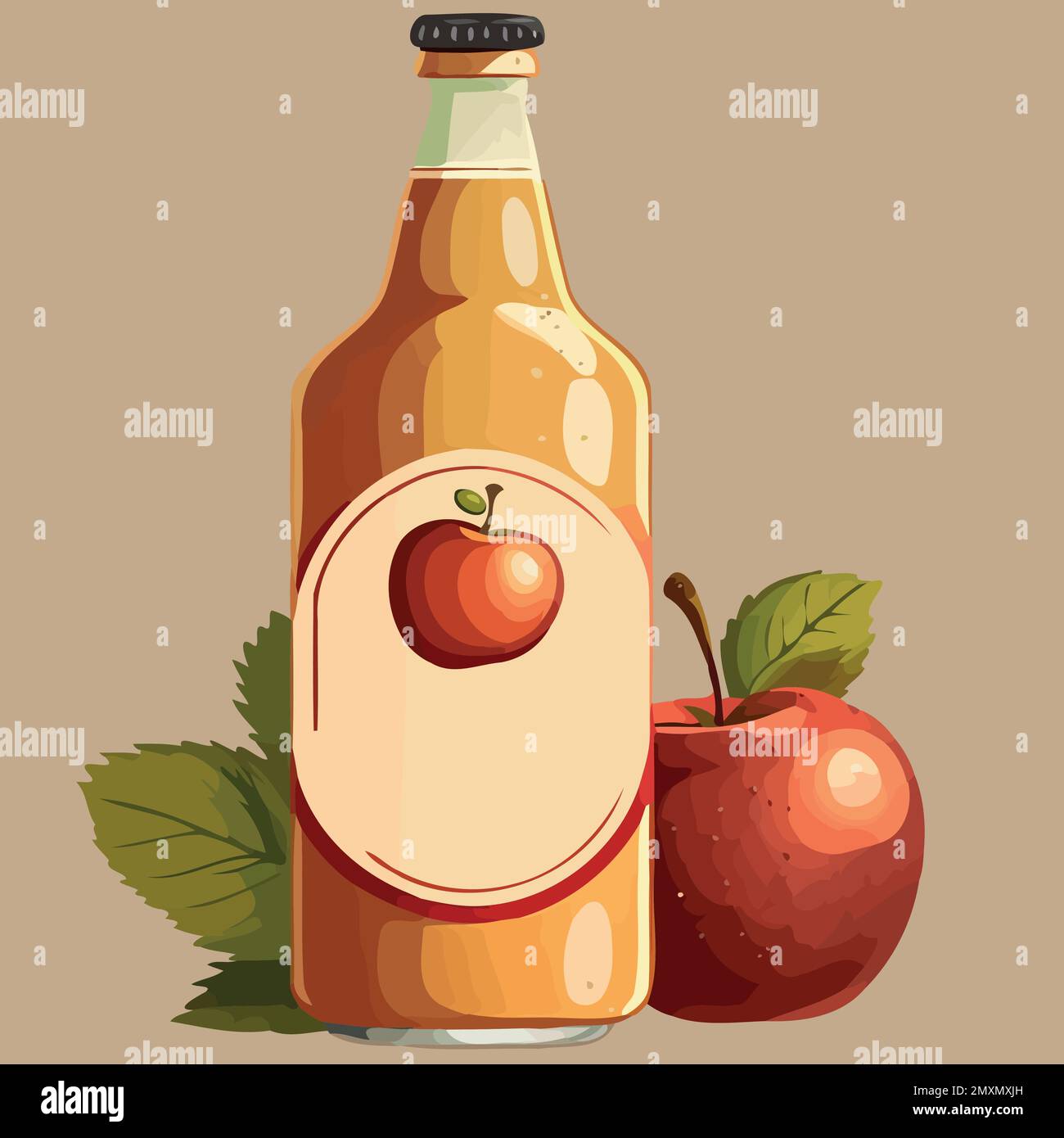 Organic apple juice cider bottle Stock Vector Images - Alamy
