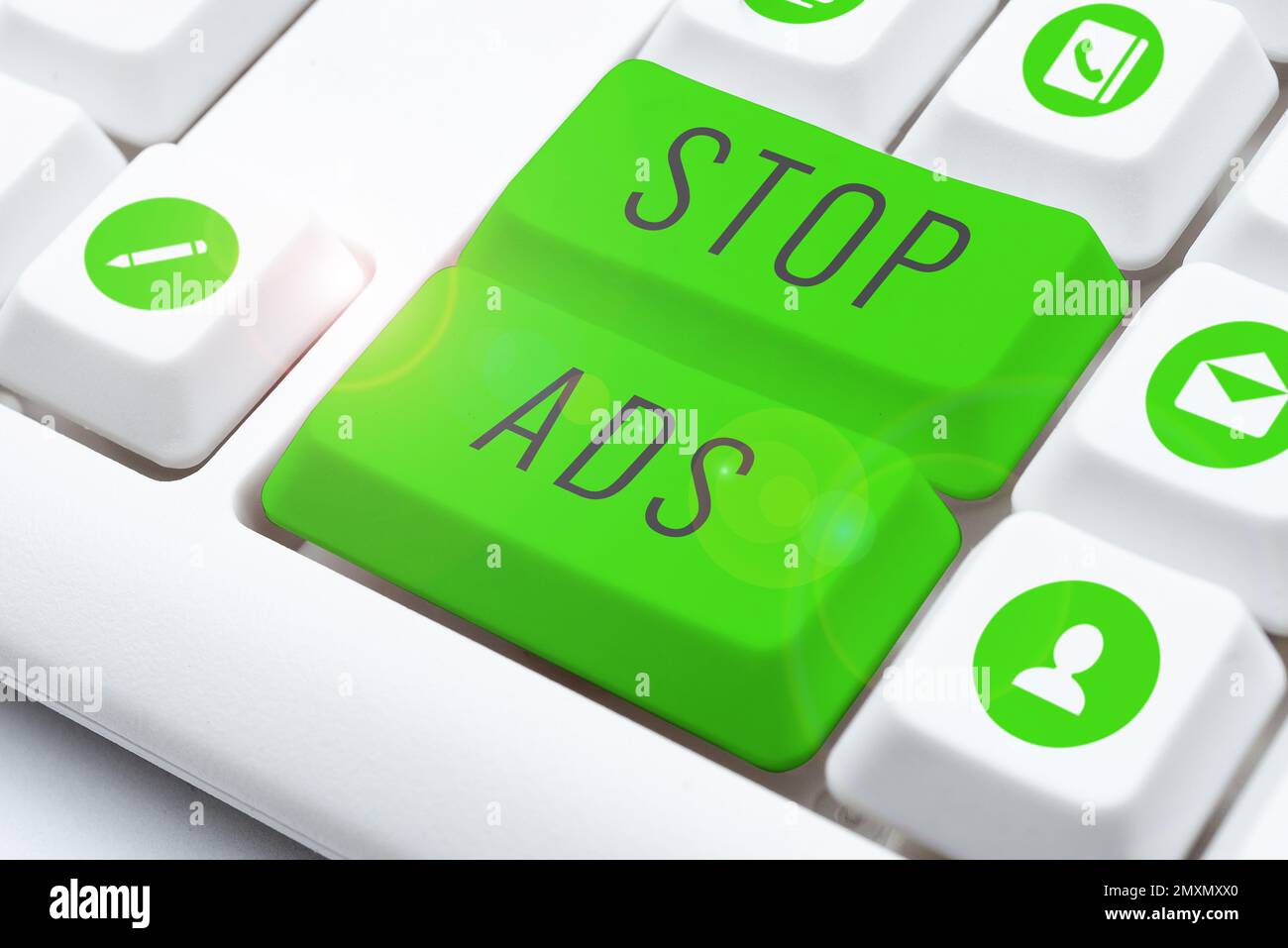 Sign displaying Stop Ads, Business showcase program that will remove ...