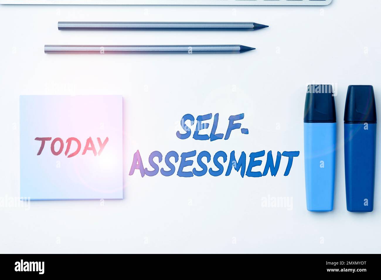 Hand writing sign Self Assessment, Conceptual photo Pride and ...