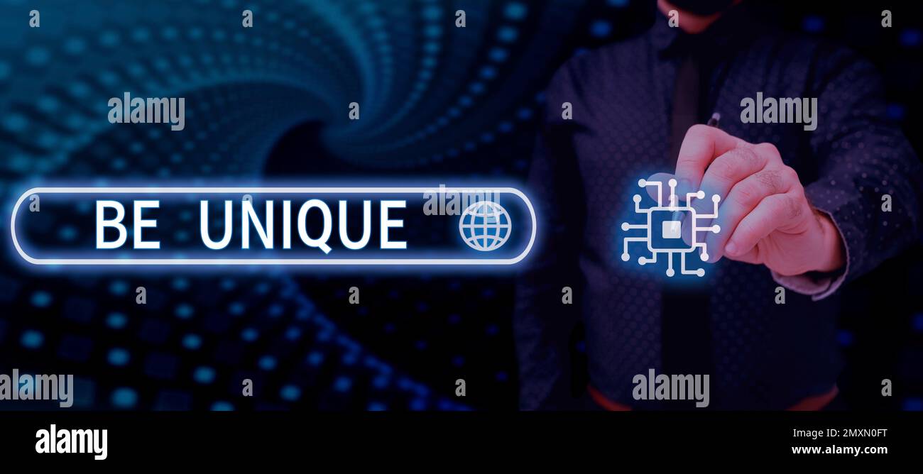 Conceptual display Be Unique. Word Written on being the only one of its ...