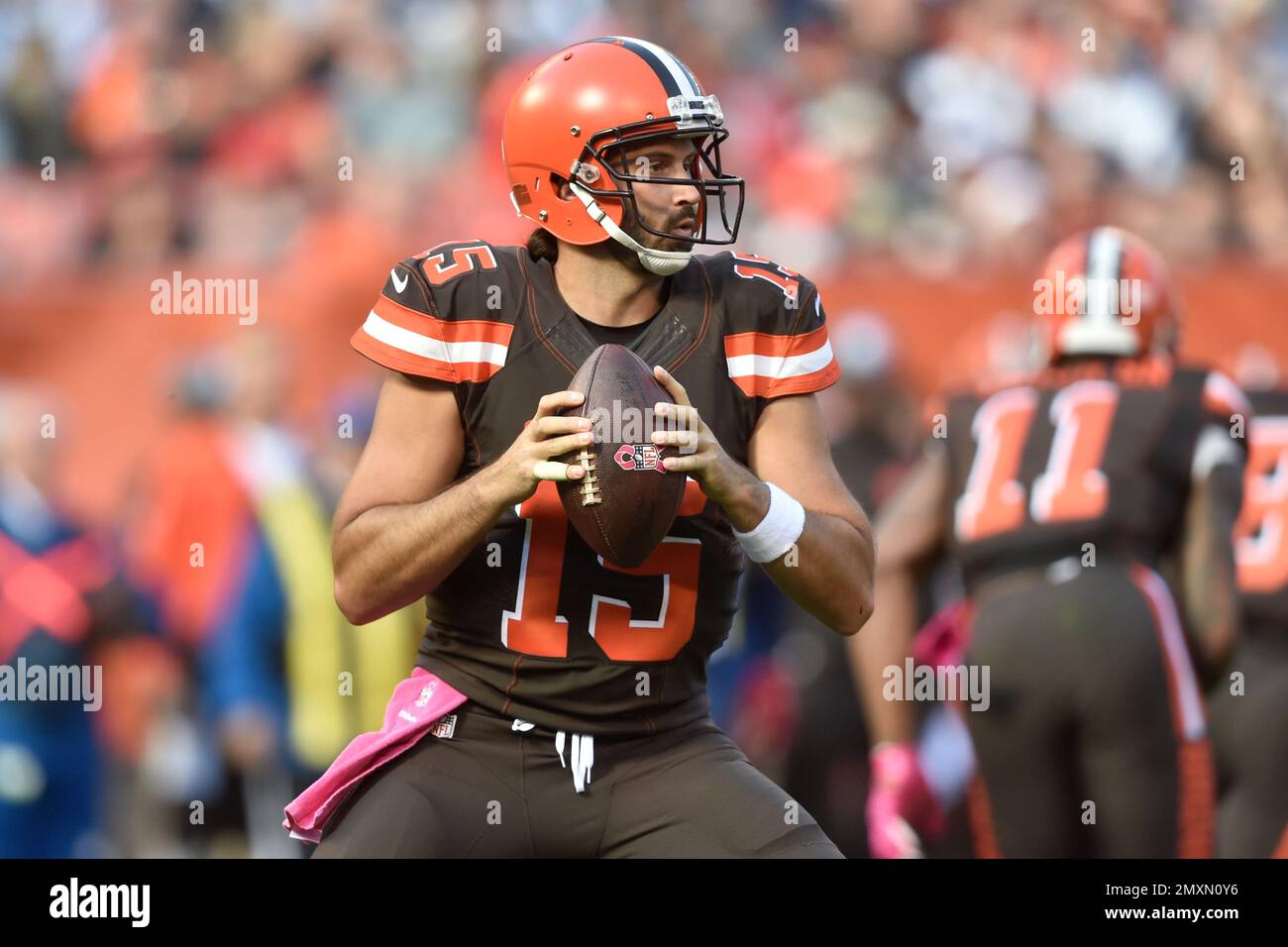 Cleveland Browns quarterback Charlie Whitehurst (15) looks to pass ...