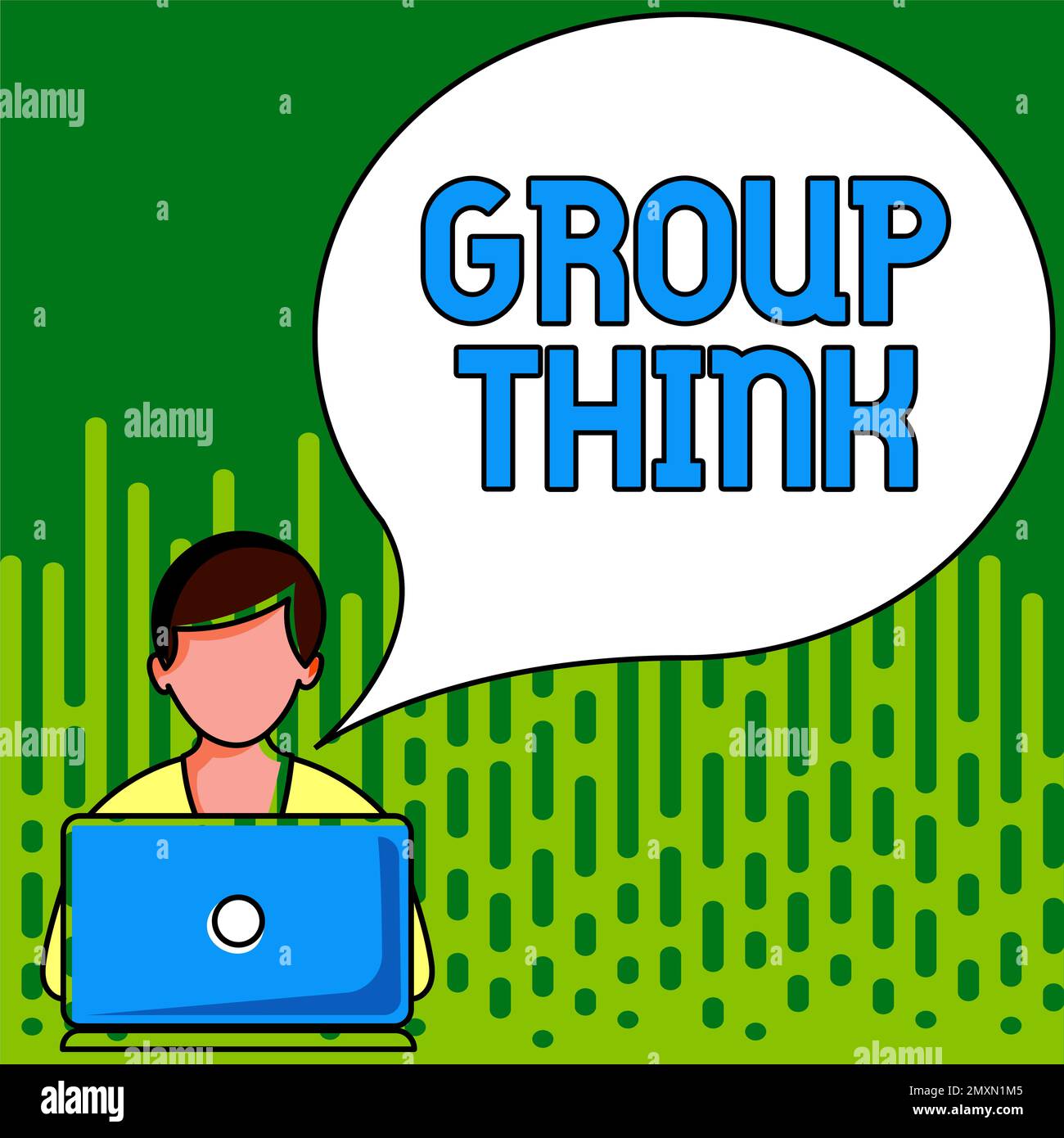 Sign displaying Group Think, Business overview gather either formally ...