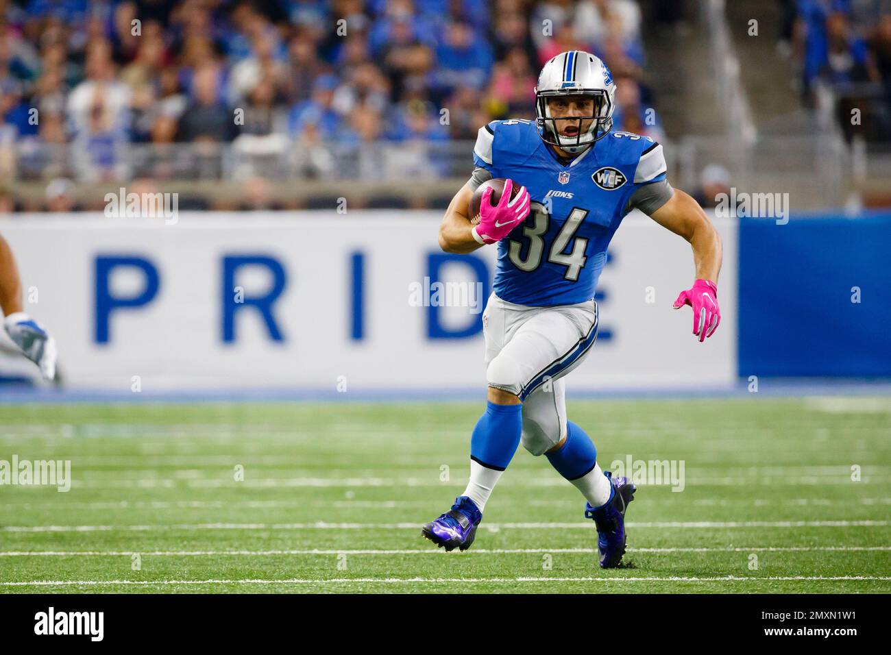 Detroit Lions fullback Zach Zenner (34) rushes against the Philadelphia ...