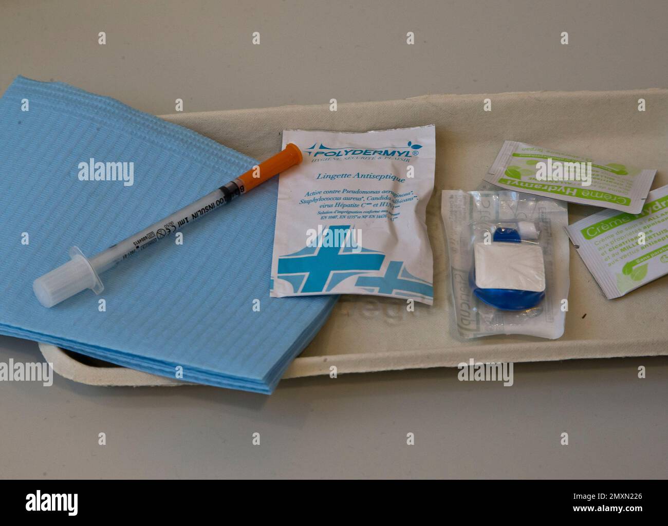 Injection materials are pictured in the first safe- injection room for ...