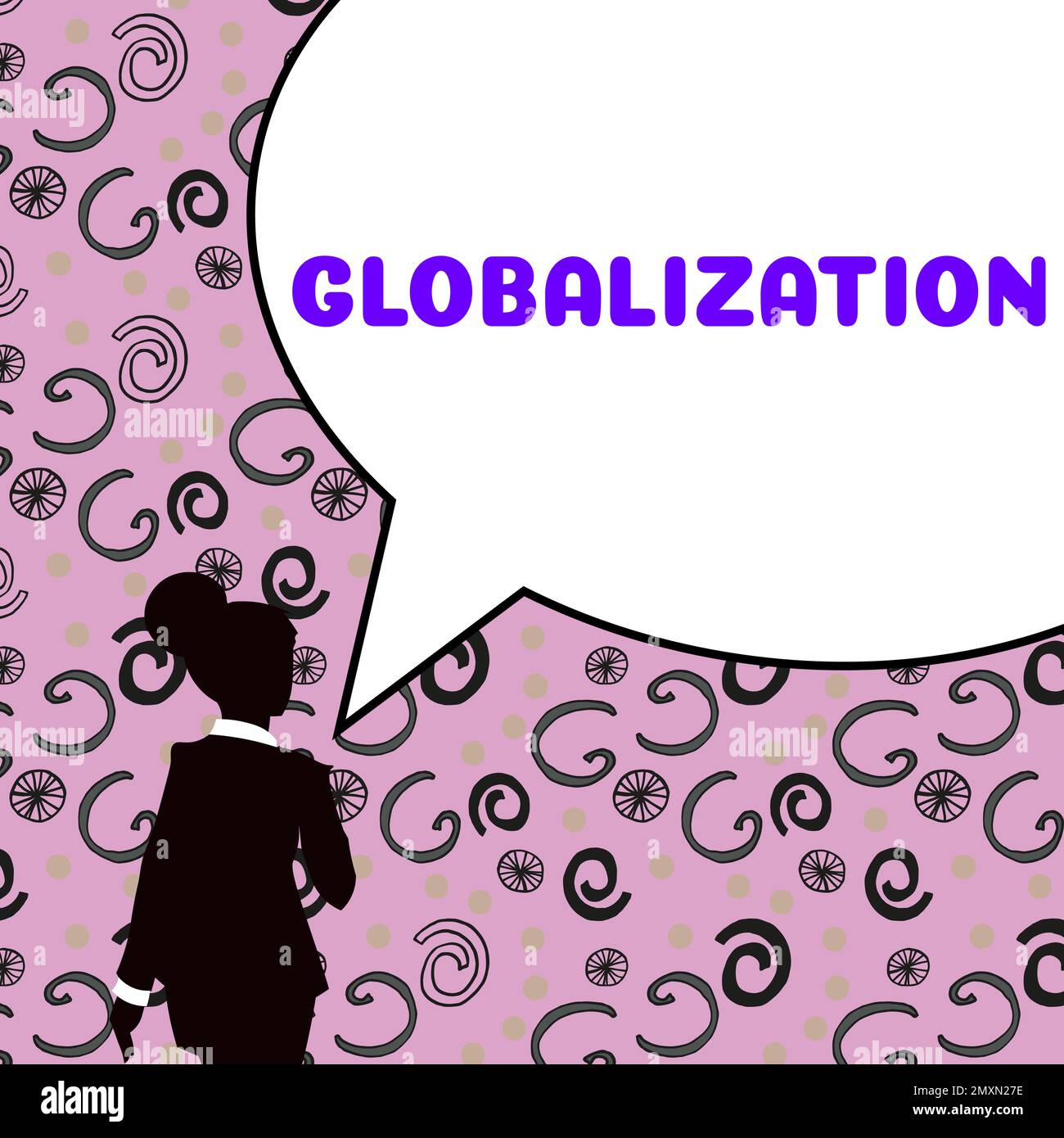 Text caption presenting Globalization. Internet Concept development of ...