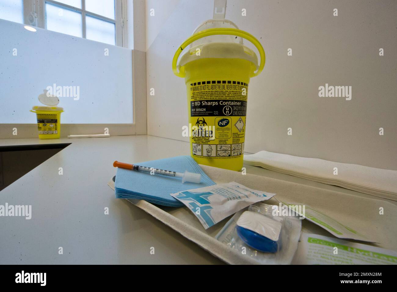 Injection materials are pictured in the first safe- injection room for ...