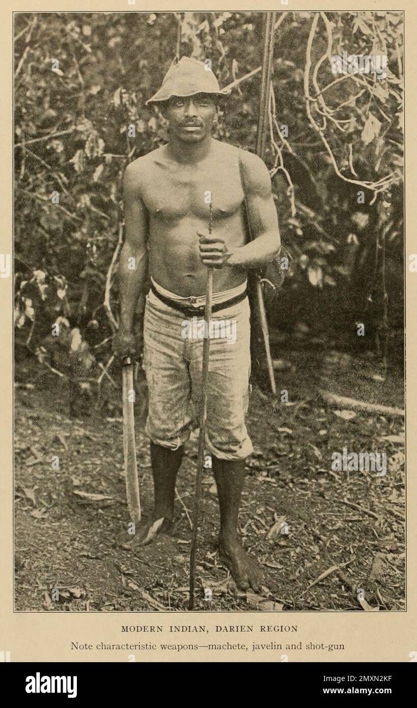 Modern Indian. Darien Region Note characteristic weapons - machete ...