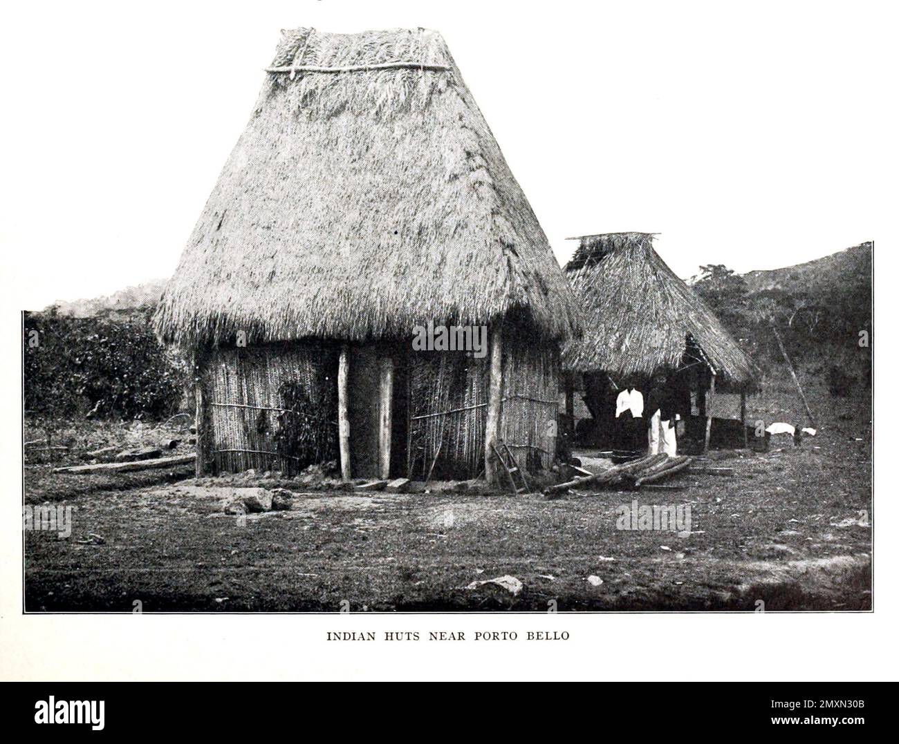 Indian Huts near Porto Bello from the book Panama and the Canal in ...